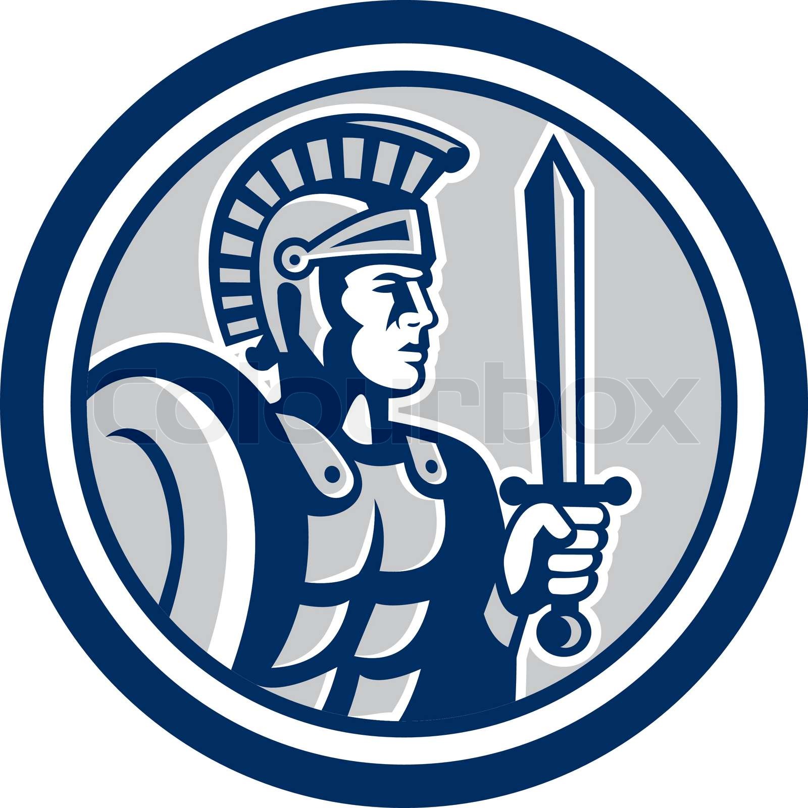 Centurion Roman Soldier Sword Retro | Stock vector | Colourbox