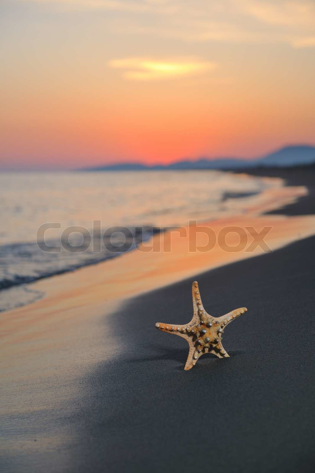 summer beach sunset with star on beach | Stock image | Colourbox