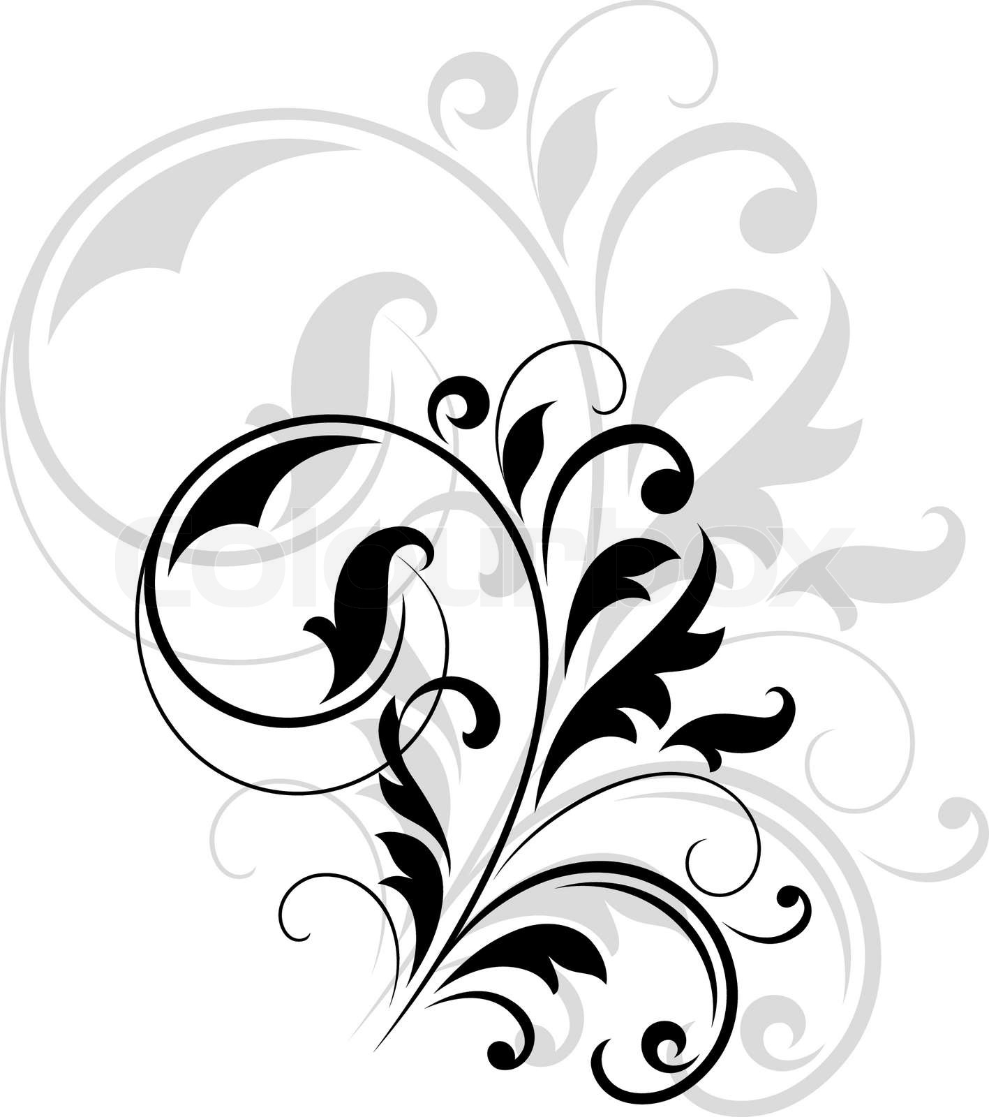 Decorative floral motif | Stock vector | Colourbox