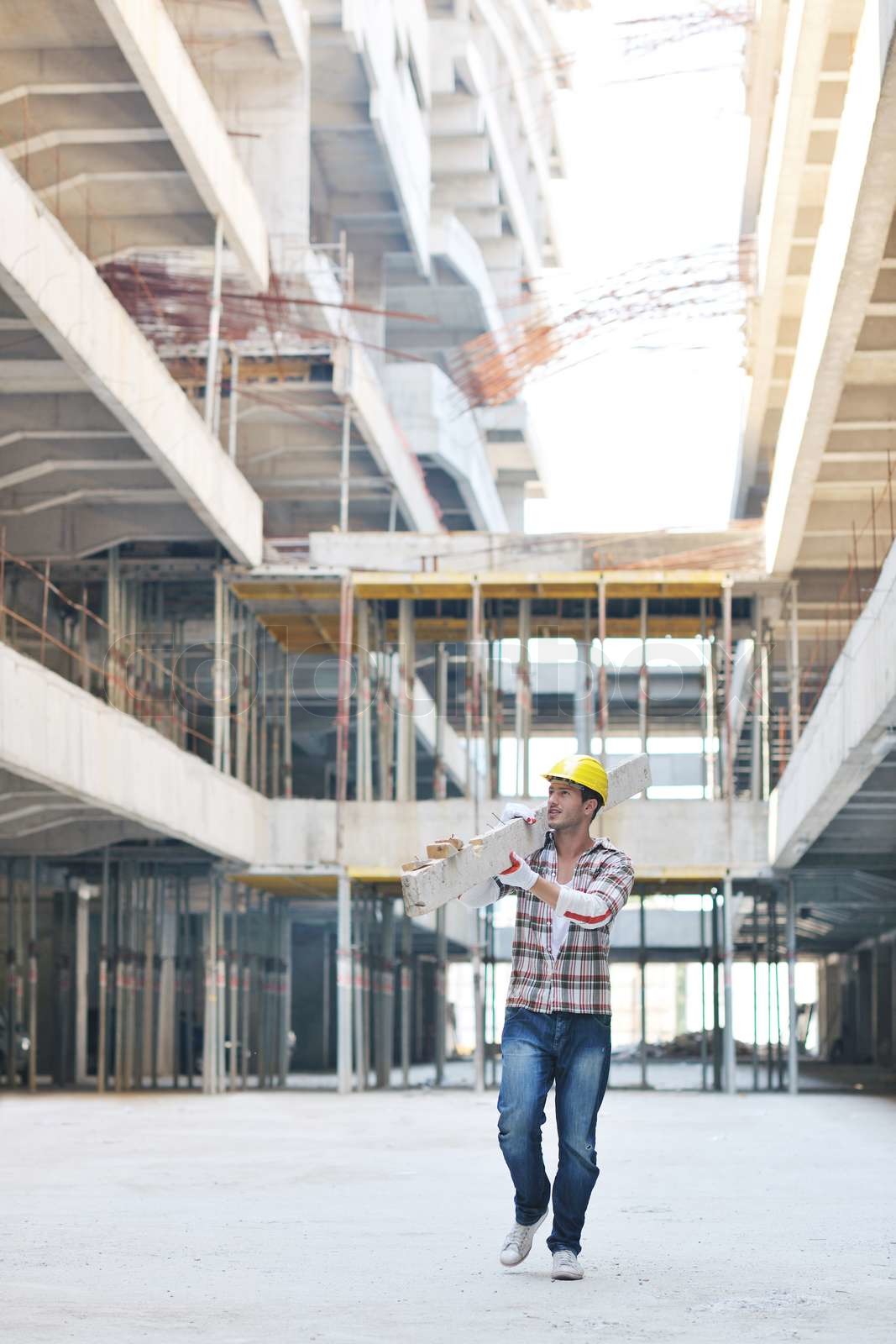 hard worker on construction site | Stock image | Colourbox