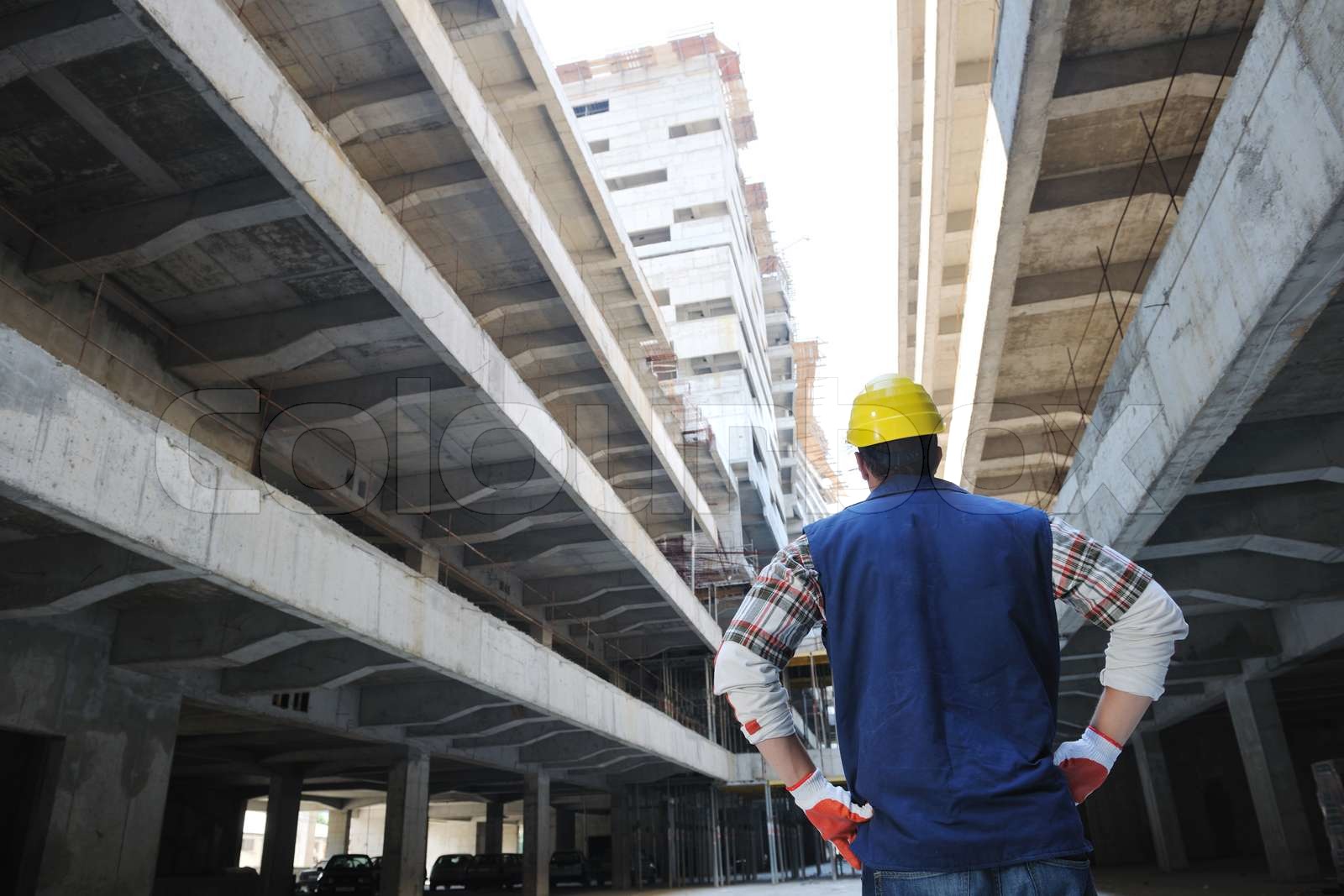 hard worker on construction site | Stock image | Colourbox