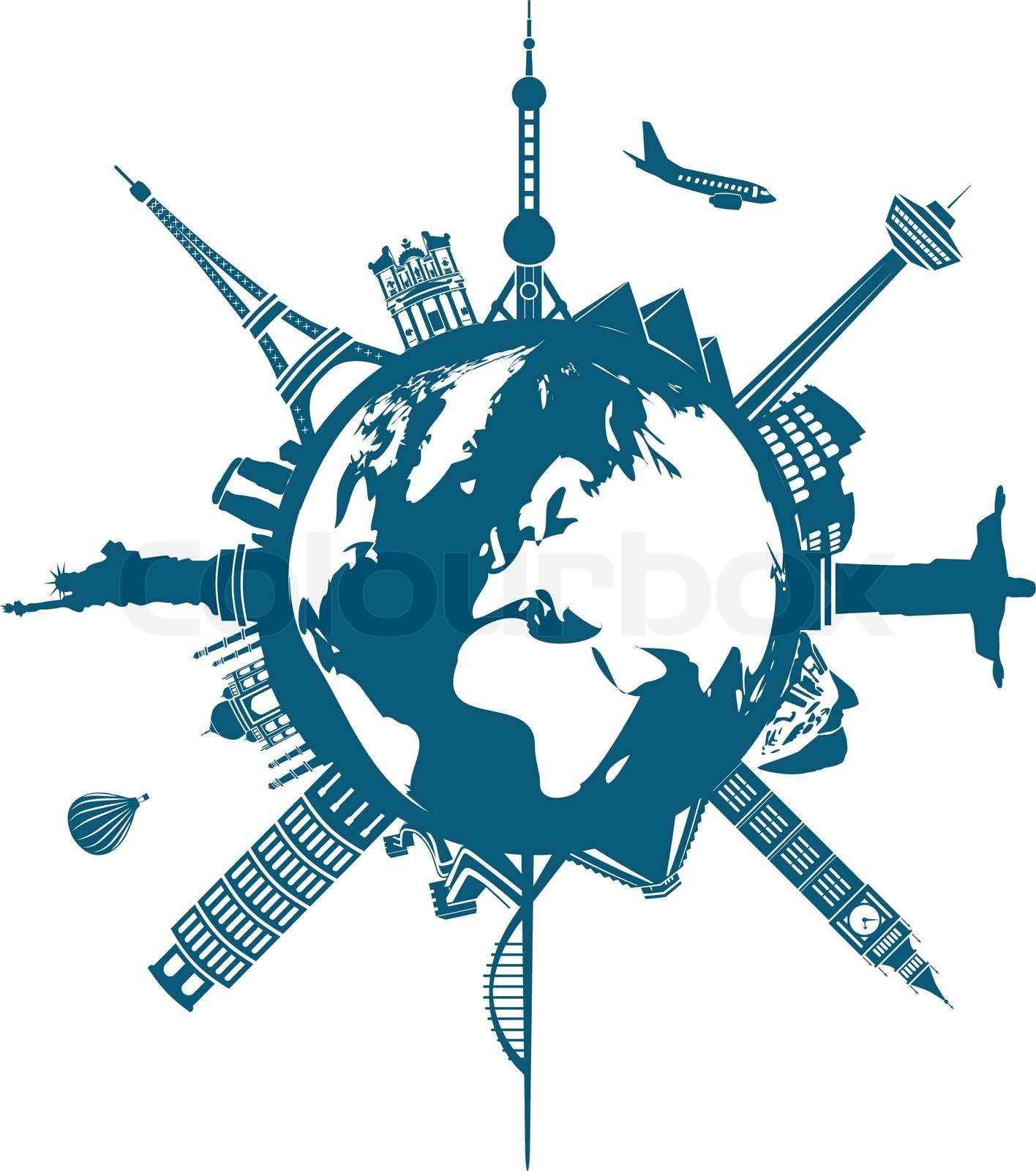 world buildings on the Earth | Stock vector | Colourbox