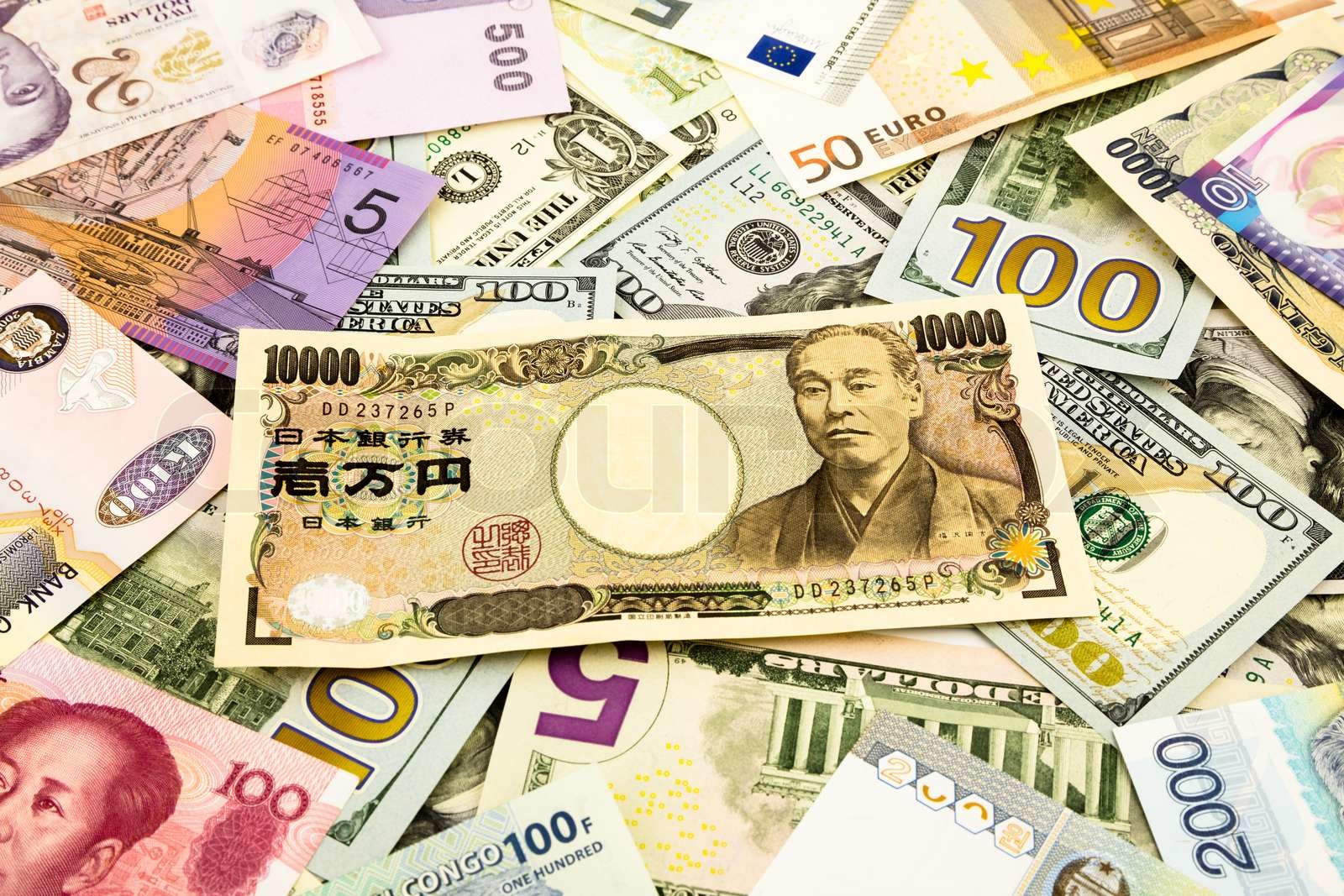 japan and world currency money banknote | Stock image | Colourbox