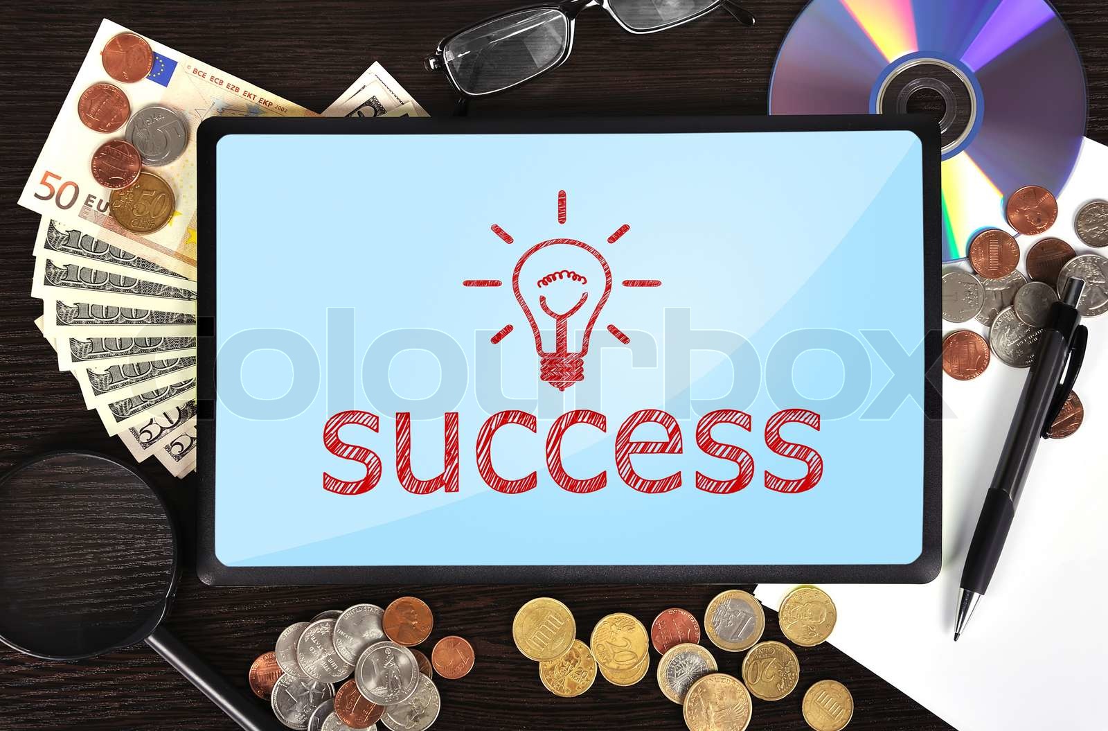 tablet with success | Stock image | Colourbox