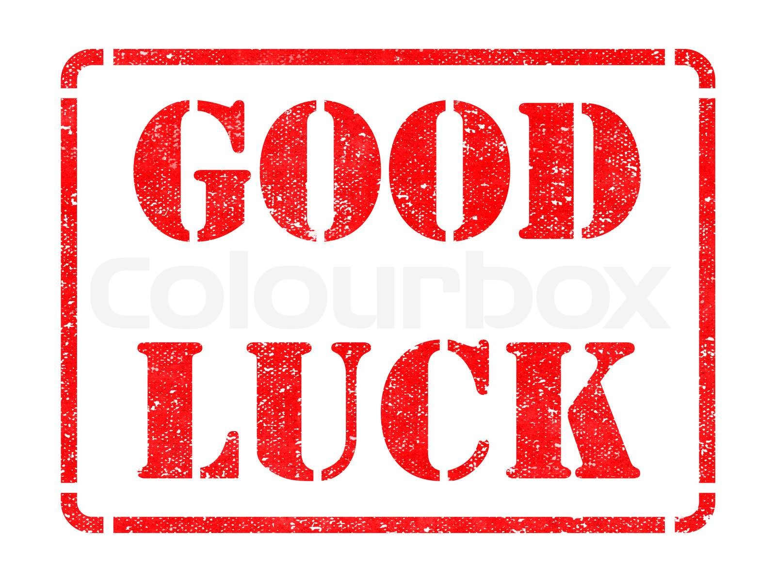 Good Luck - Red Rubber Stamp. | Stock image | Colourbox