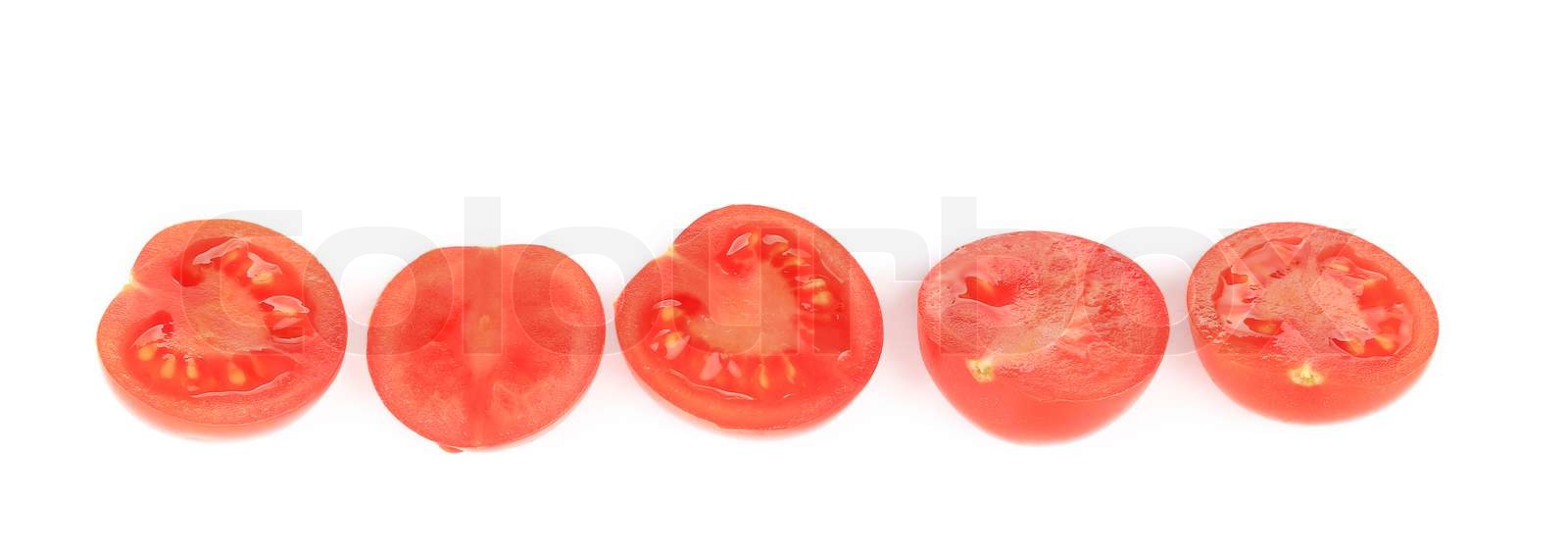 Nahaufnahme der Tomate Scheibe | Stock Bild | Colourbox