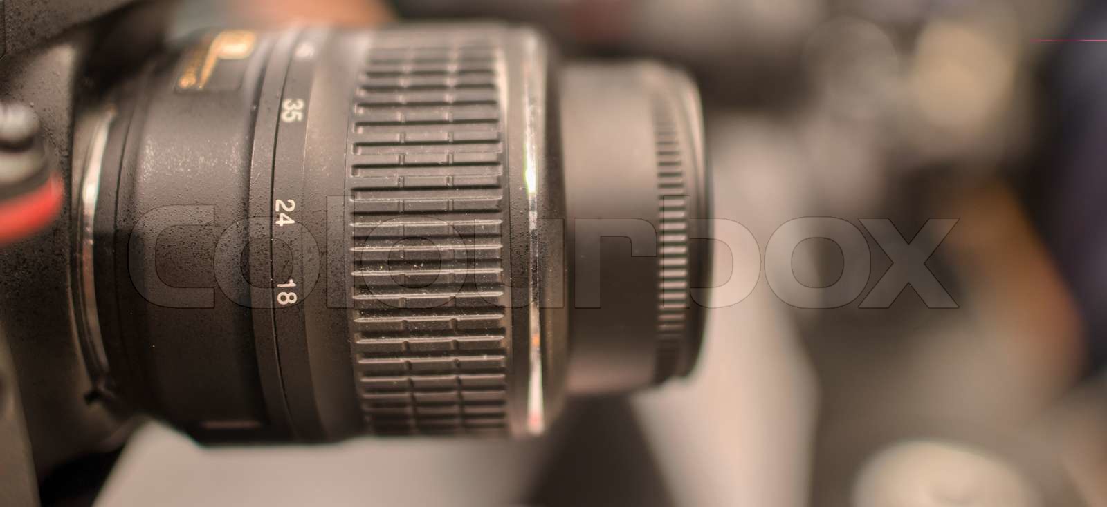 Photocamera lens, side view | Stock image | Colourbox