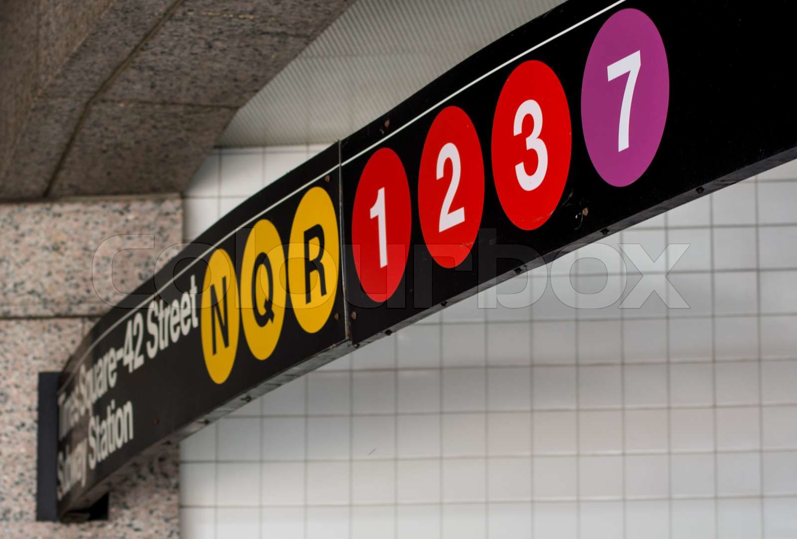 New York City. Manhattan subway signs and directions | Stock image ...