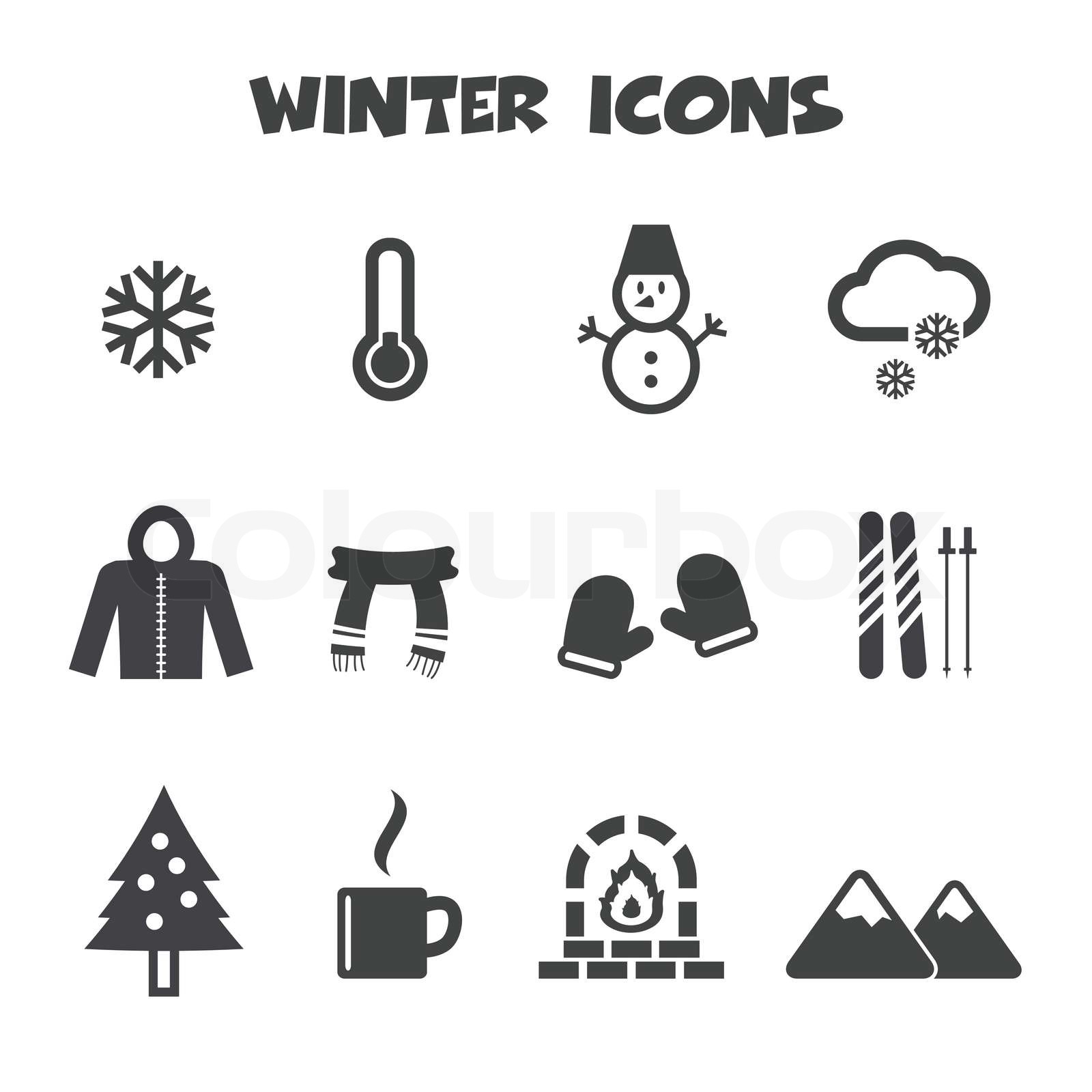 winter icons | Stock vector | Colourbox