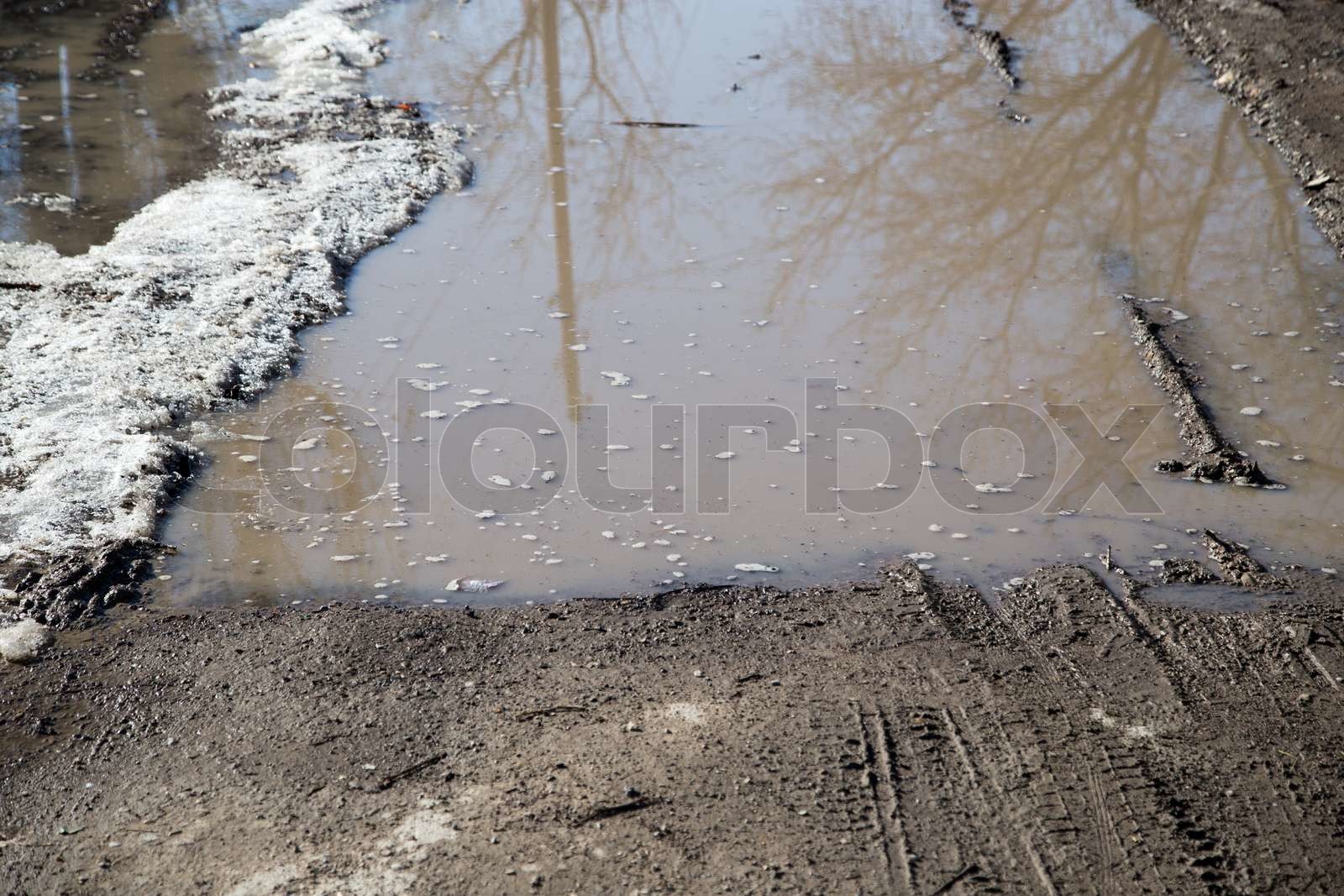 puddle with snow | Stock image | Colourbox