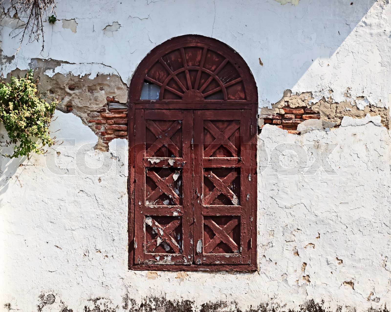 Old Wooden Arch Window | Stock image | Colourbox