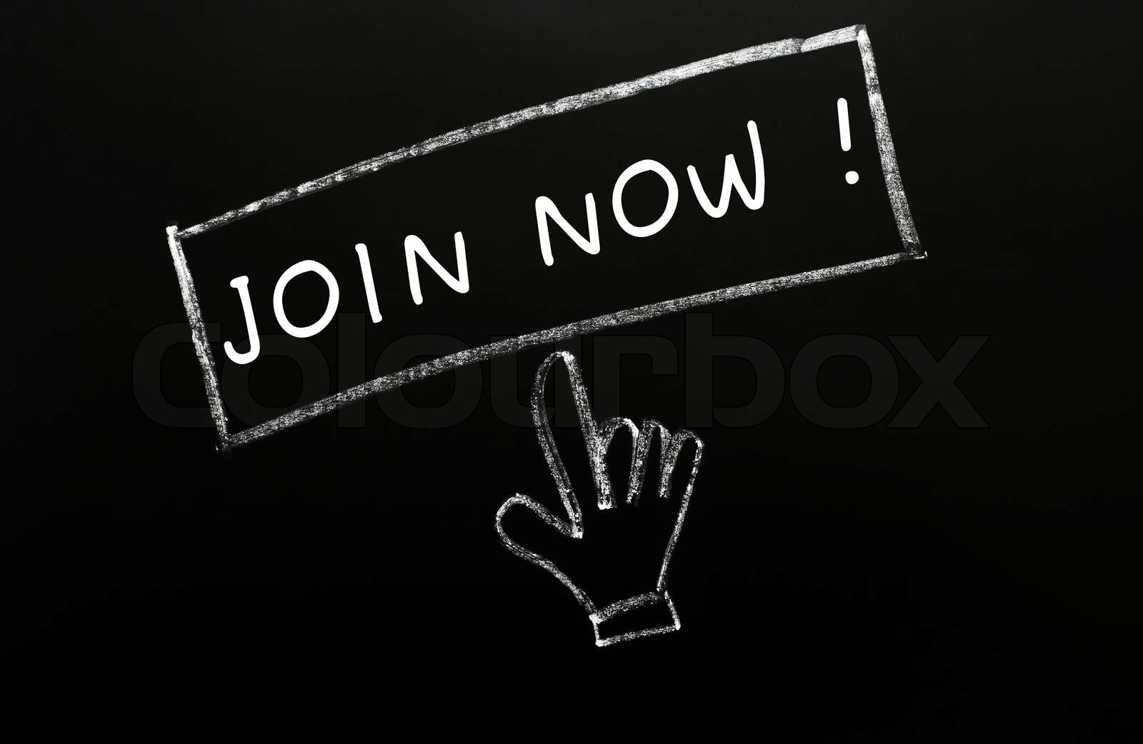 Join now with a cursor hand | Stock image | Colourbox