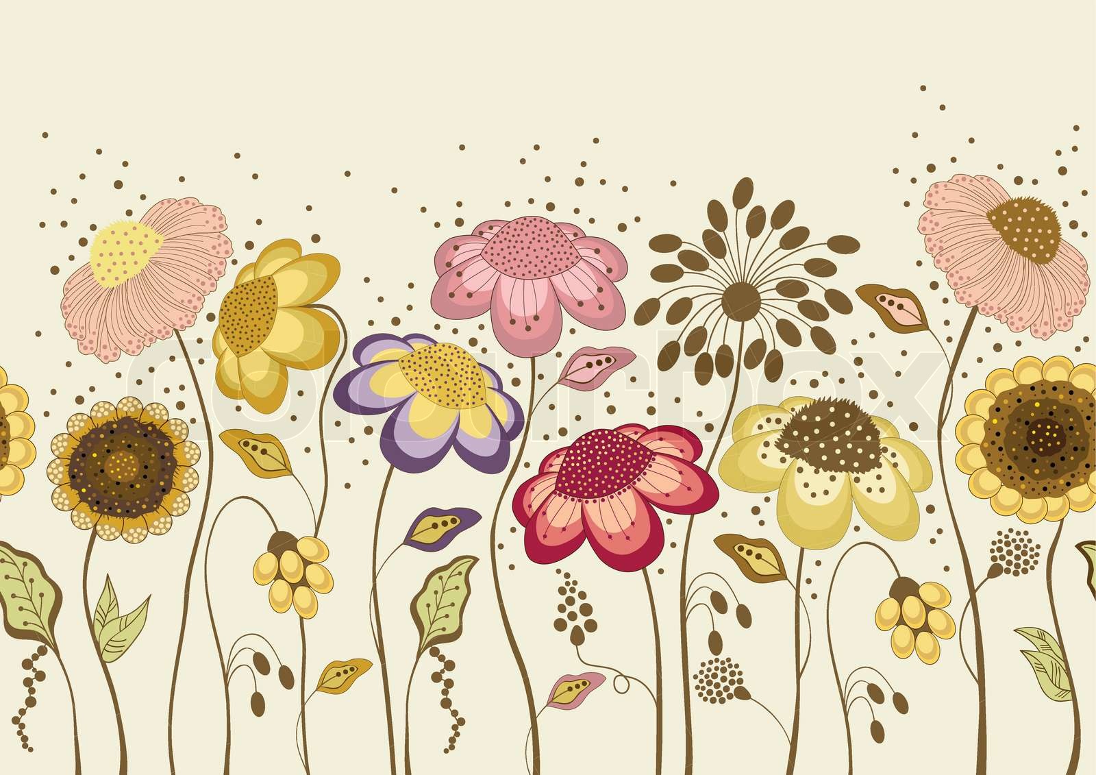 Abstract colorful flowers | Stock vector | Colourbox