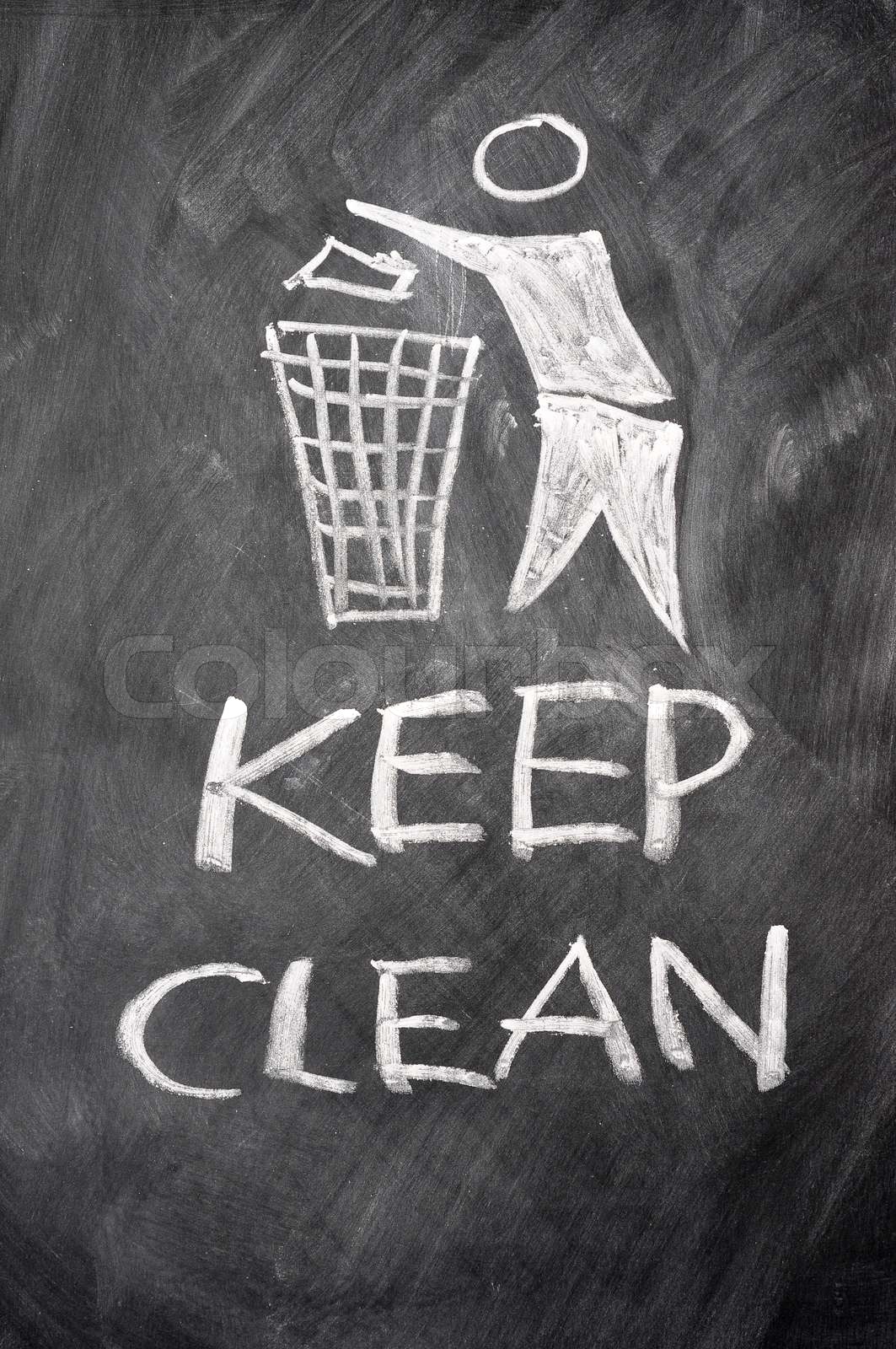 Keep clean drawn on a blackboard | Stock image | Colourbox
