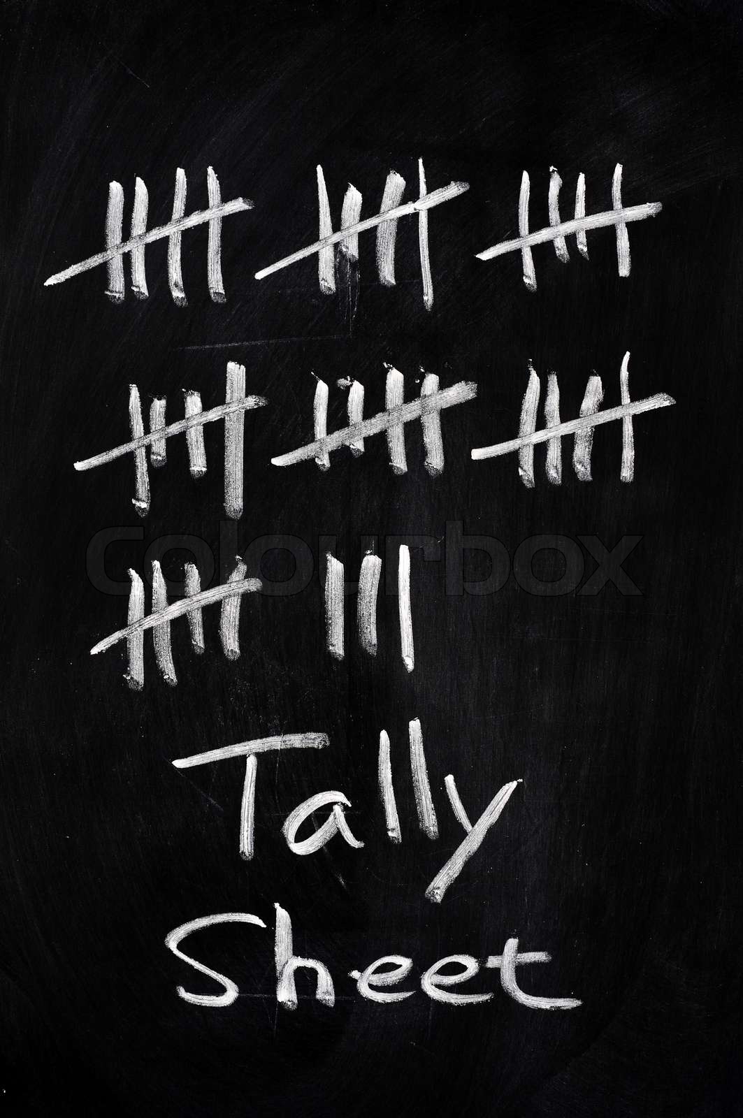Tally sheet used for counting | Stock image | Colourbox