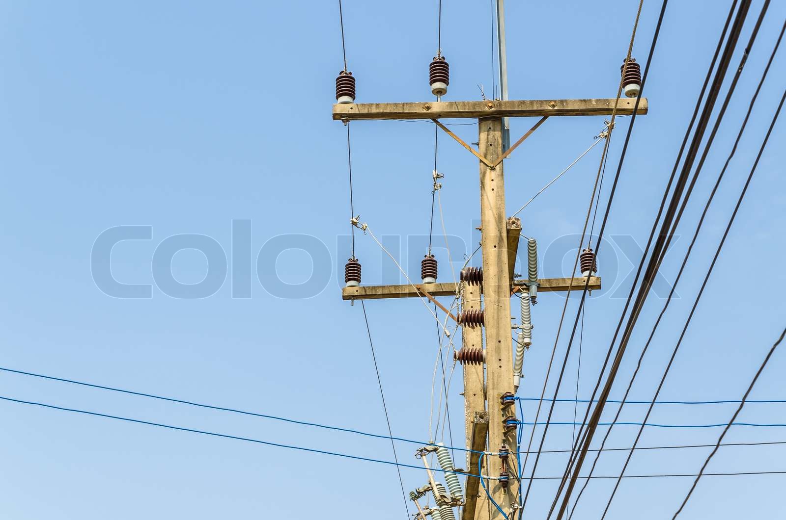 Electric post | Stock image | Colourbox
