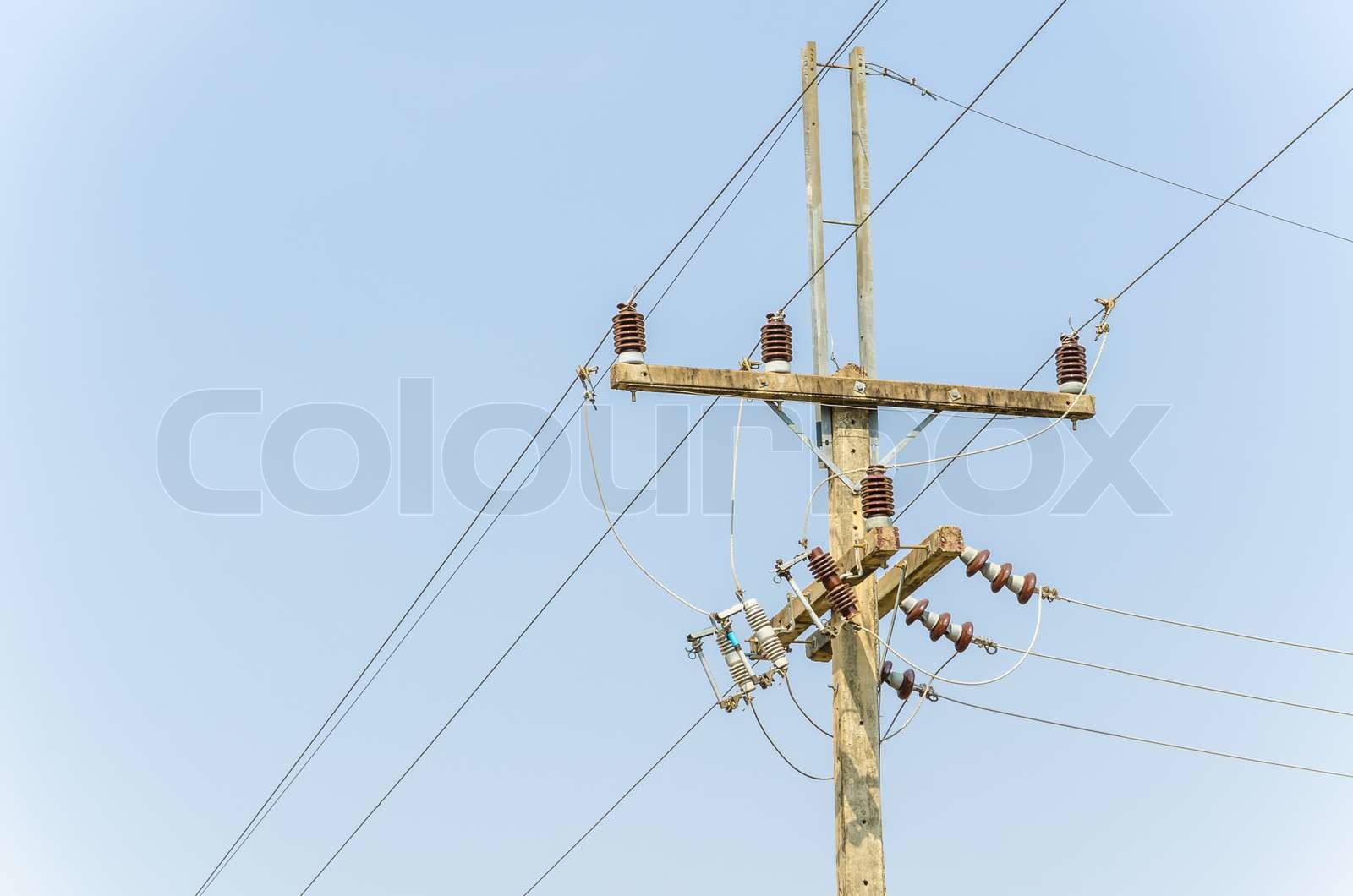 Electric post | Stock image | Colourbox