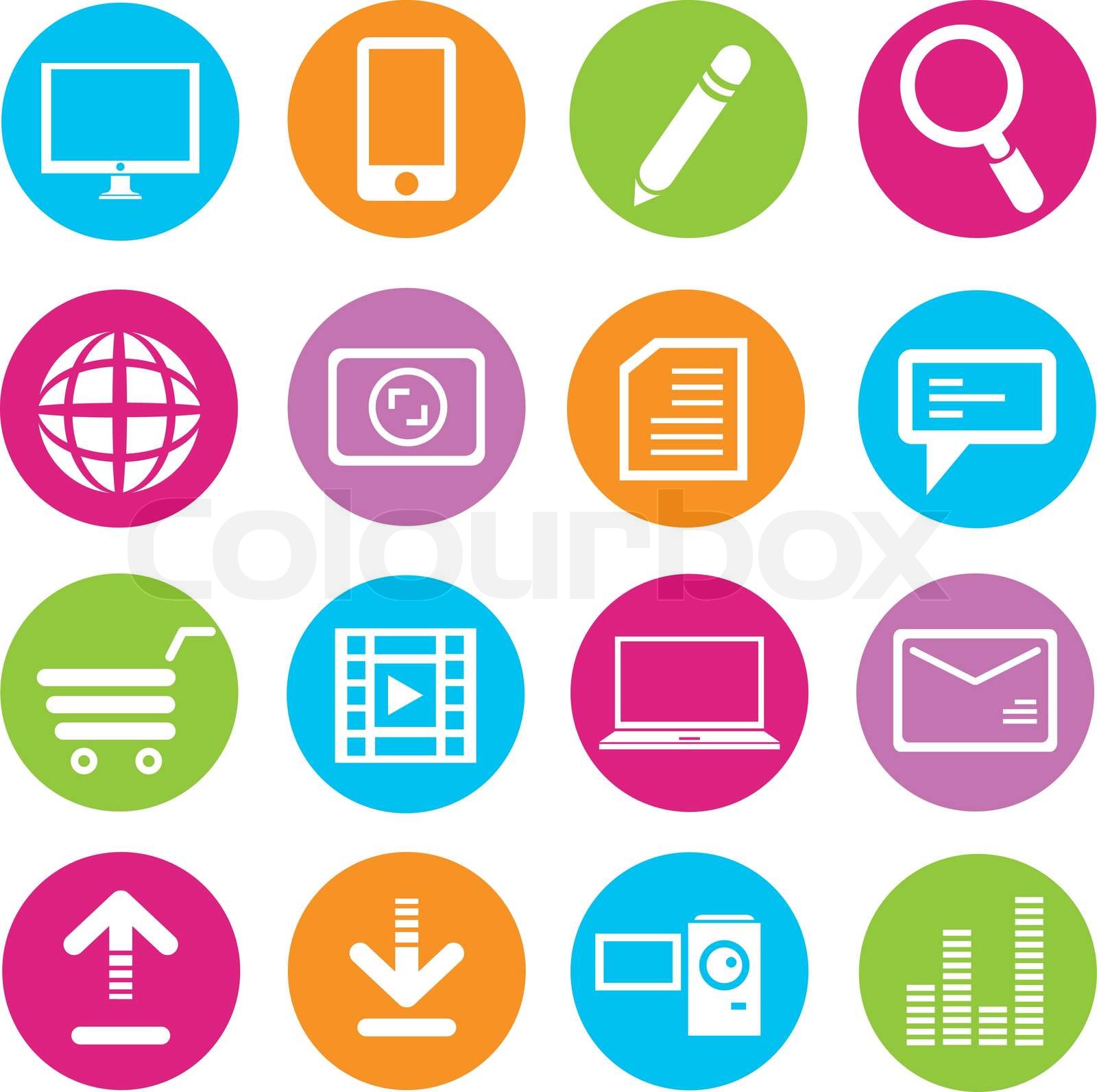 Web-Medien-icons | Stock-Vektor | Colourbox