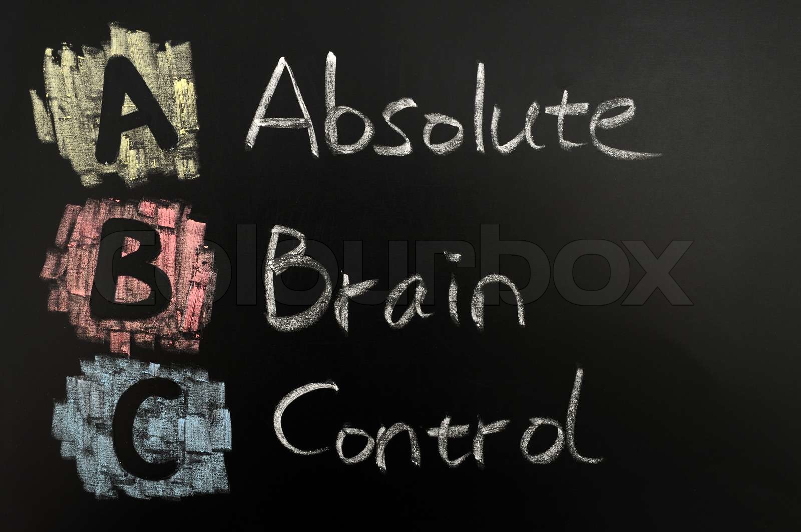 Acronym of ABC -Absolute brain control | Stock image | Colourbox