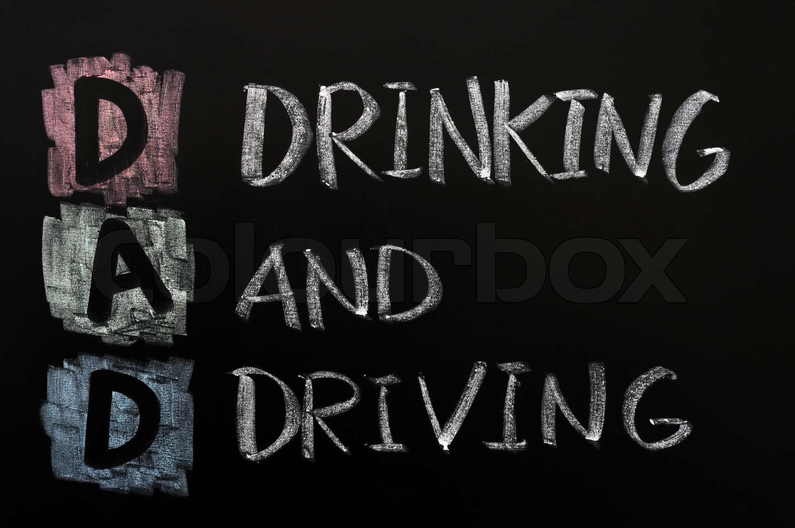 Acronym of DAD - Drinking and driving | Stock image | Colourbox