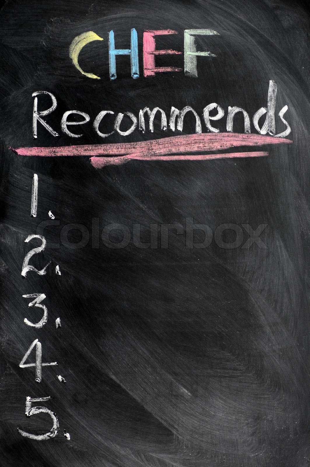 Chef recommends menu | Stock image | Colourbox