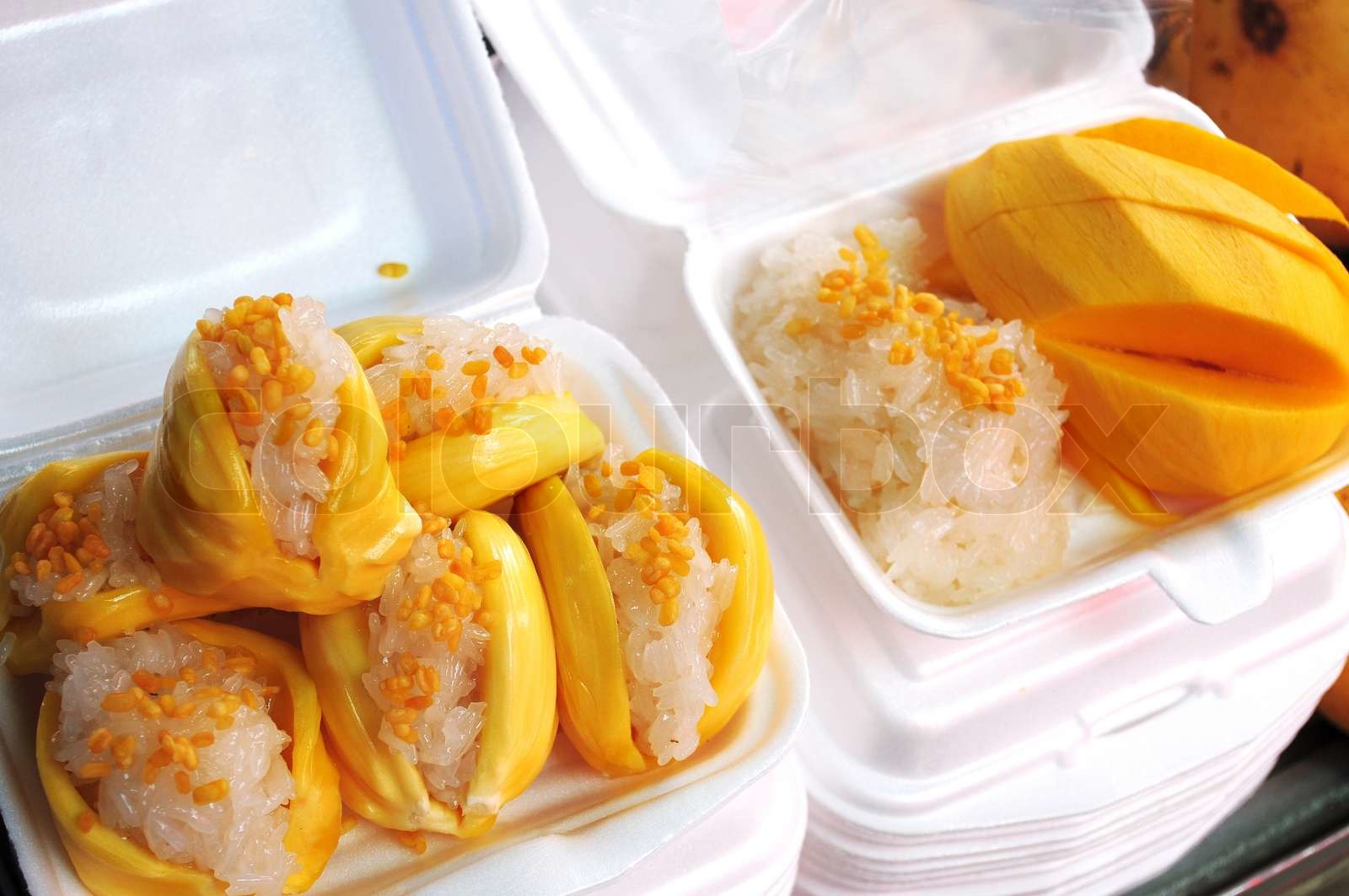 Steamed sticky rice with mongo fruits | Stock image | Colourbox