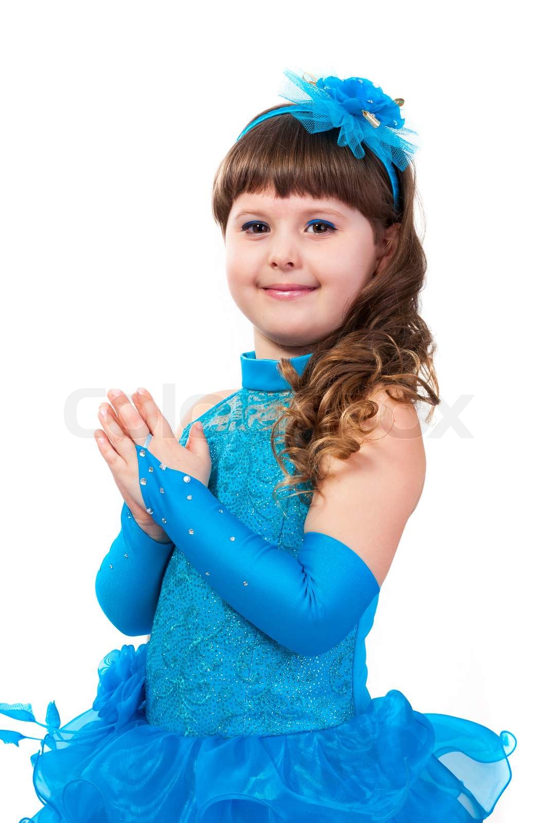 Portrait of cute smiling little girl in princess dress | Stock image ...