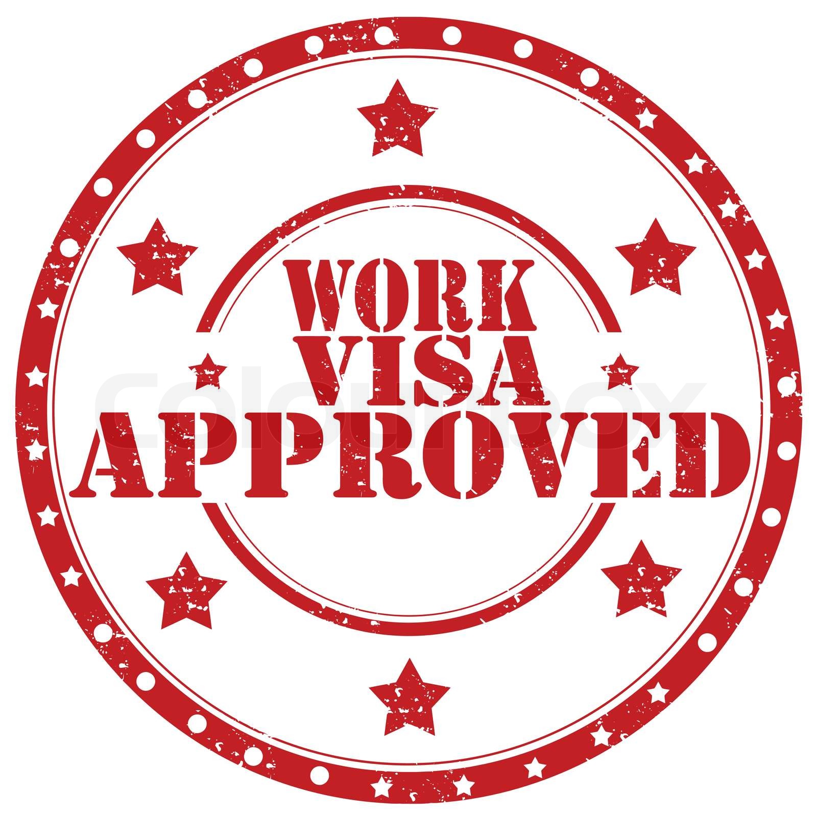 Work Visa Approved-stamp | Stock vector | Colourbox