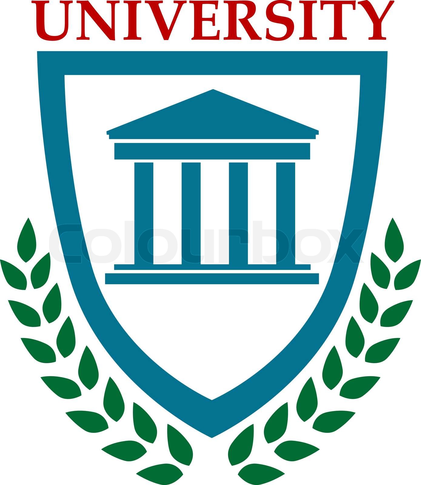 University emblem with laurel wreath | Stock vector | Colourbox