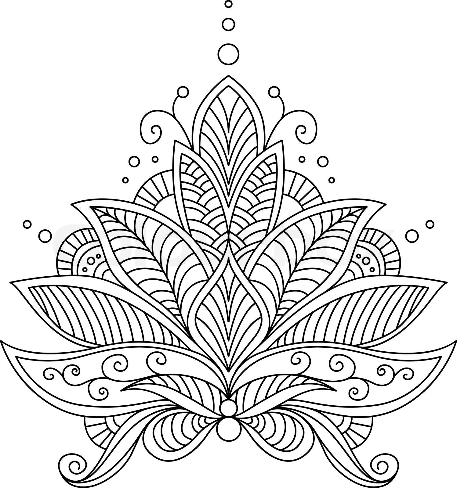 Intricate delicate floral design motif | Stock vector | Colourbox