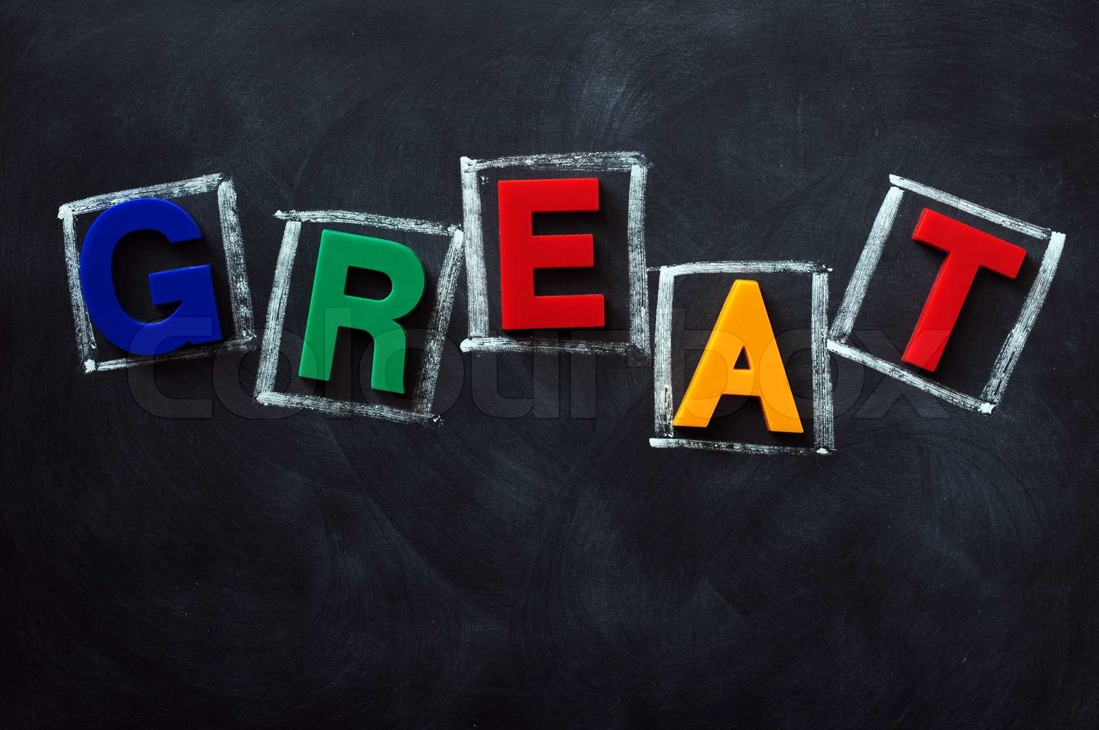 Great - word on a blackboard | Stock image | Colourbox