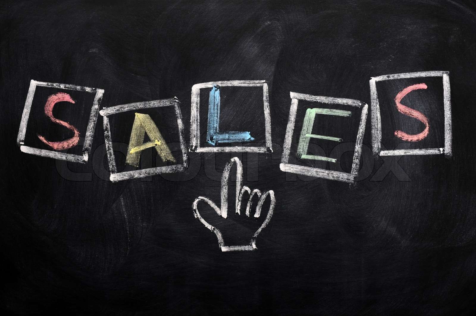 Sales written with chalk | Stock image | Colourbox