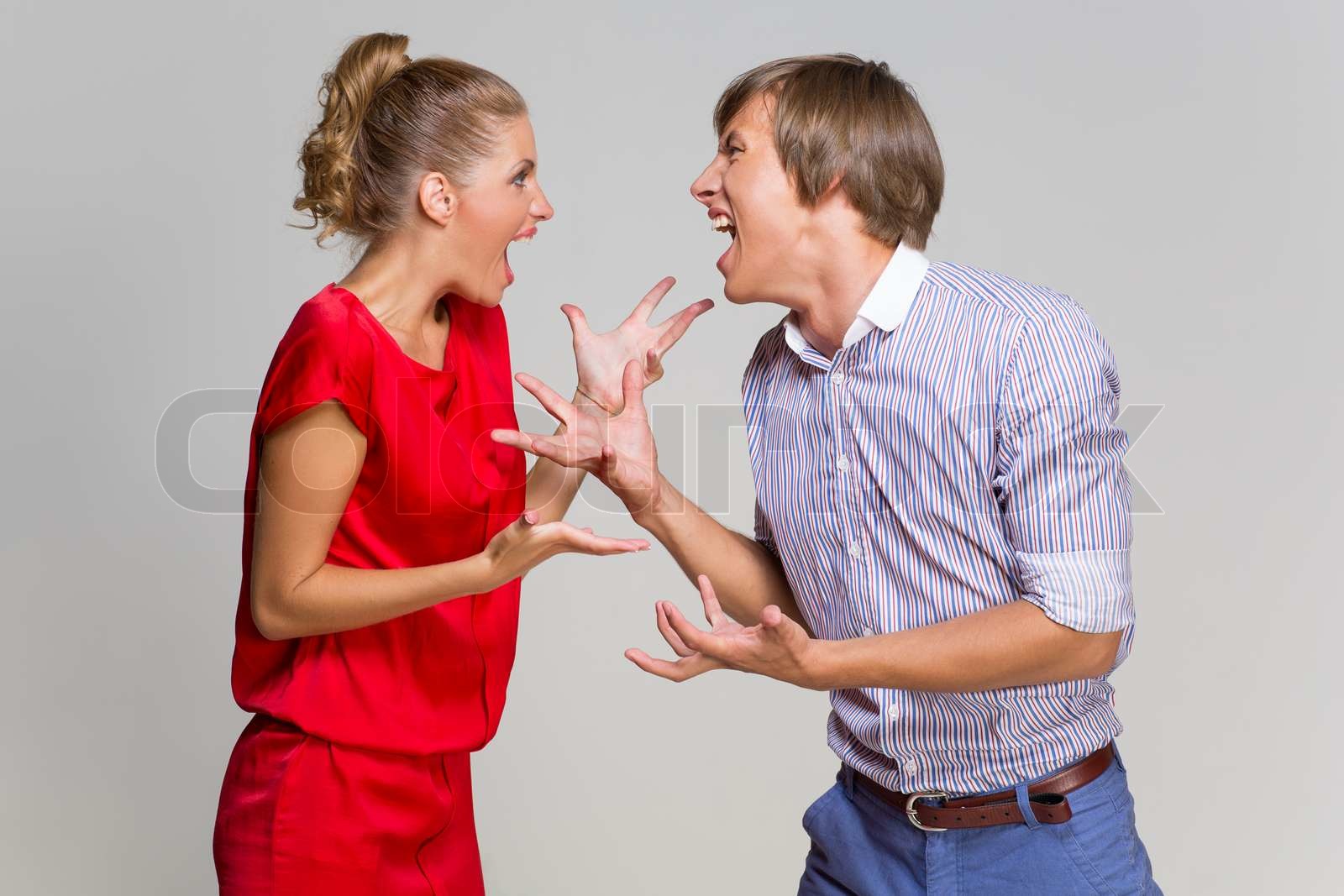 Couple screaming at each other | Stock image | Colourbox