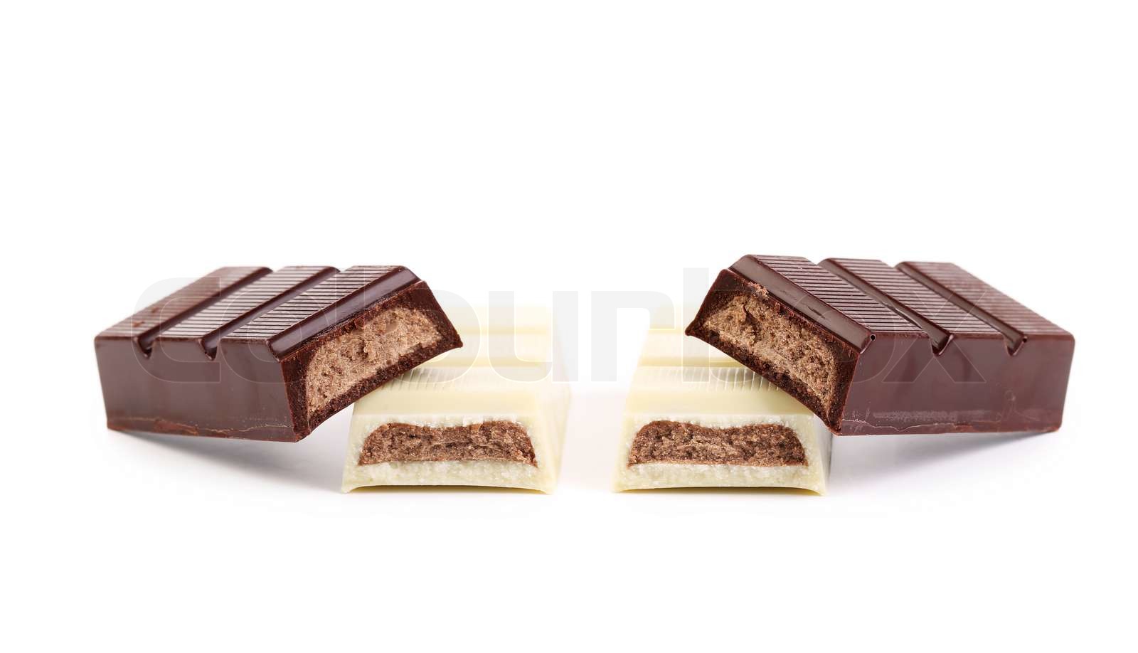 Chocolate bar with sweet creamy filling. | Stock image | Colourbox