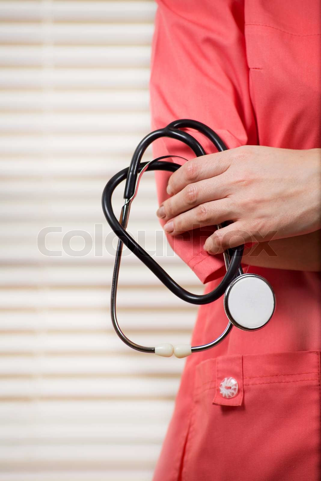Female Doctor Or Nurse With A Stethoscope Stock Image Colourbox