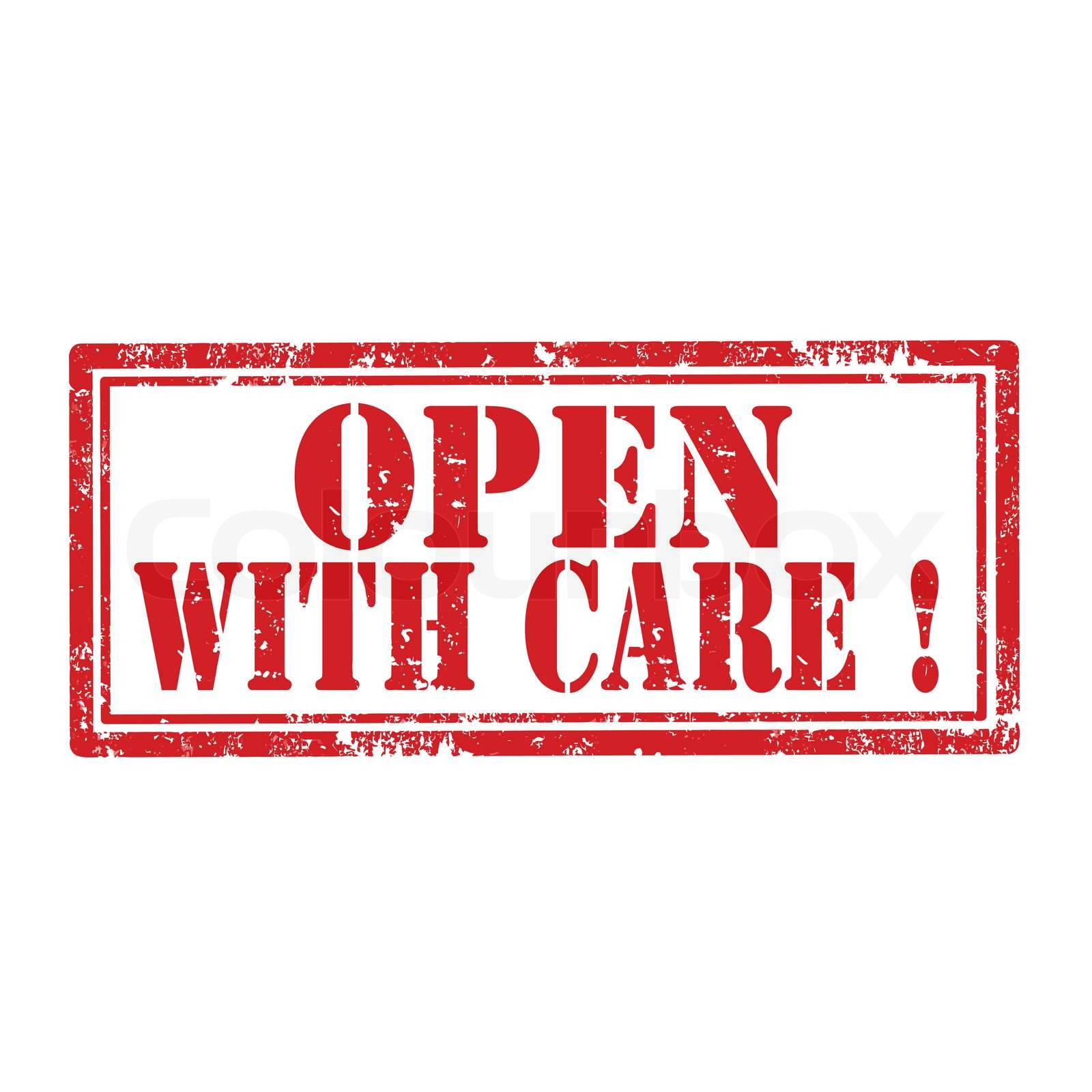 Open With Care-stamp | Stock vector | Colourbox
