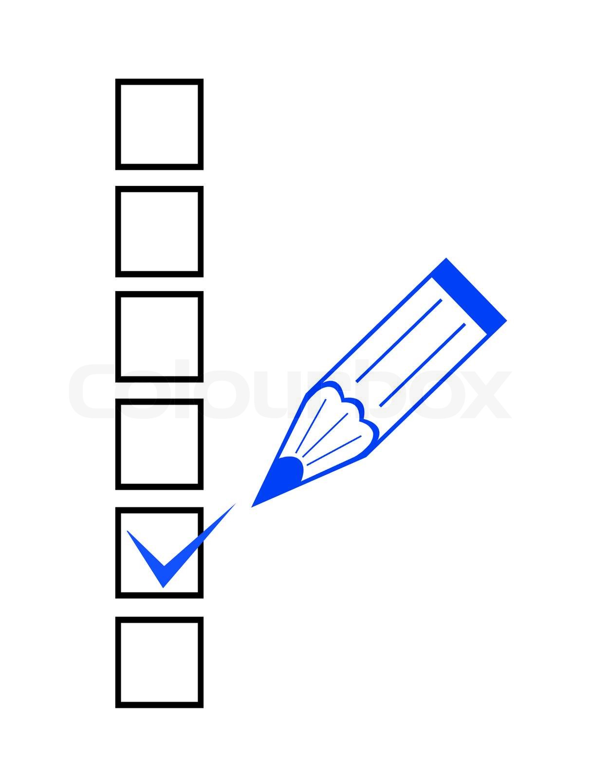 Checklist and blue marker closeup | Stock image | Colourbox