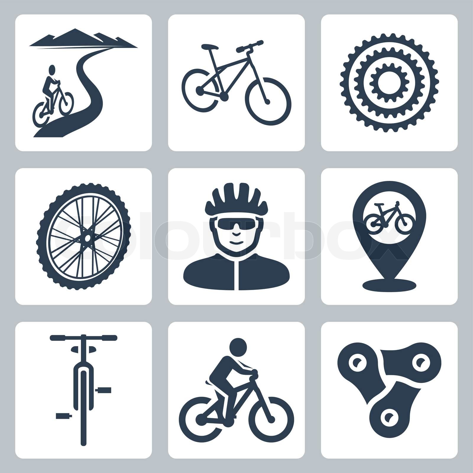 Vektor, Radfahren, Radfahren Icons set | Stock-Vektor | Colourbox