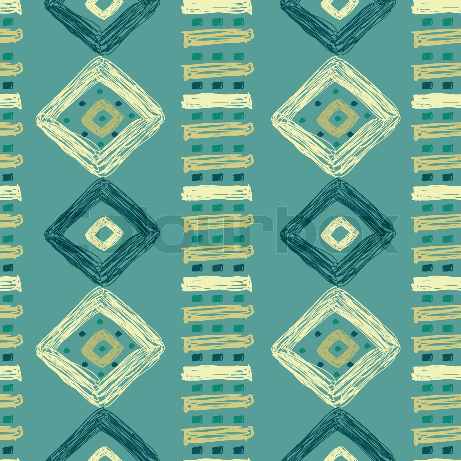 Seamless hand drawn geometric pattern | Stock vector | Colourbox