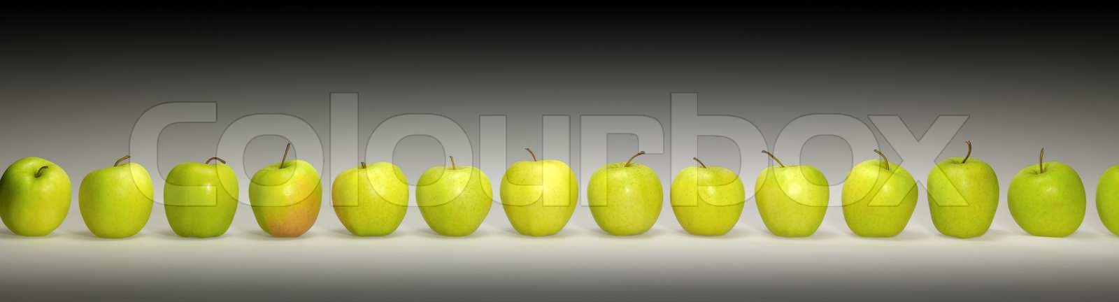 apples in a row | Stock image | Colourbox