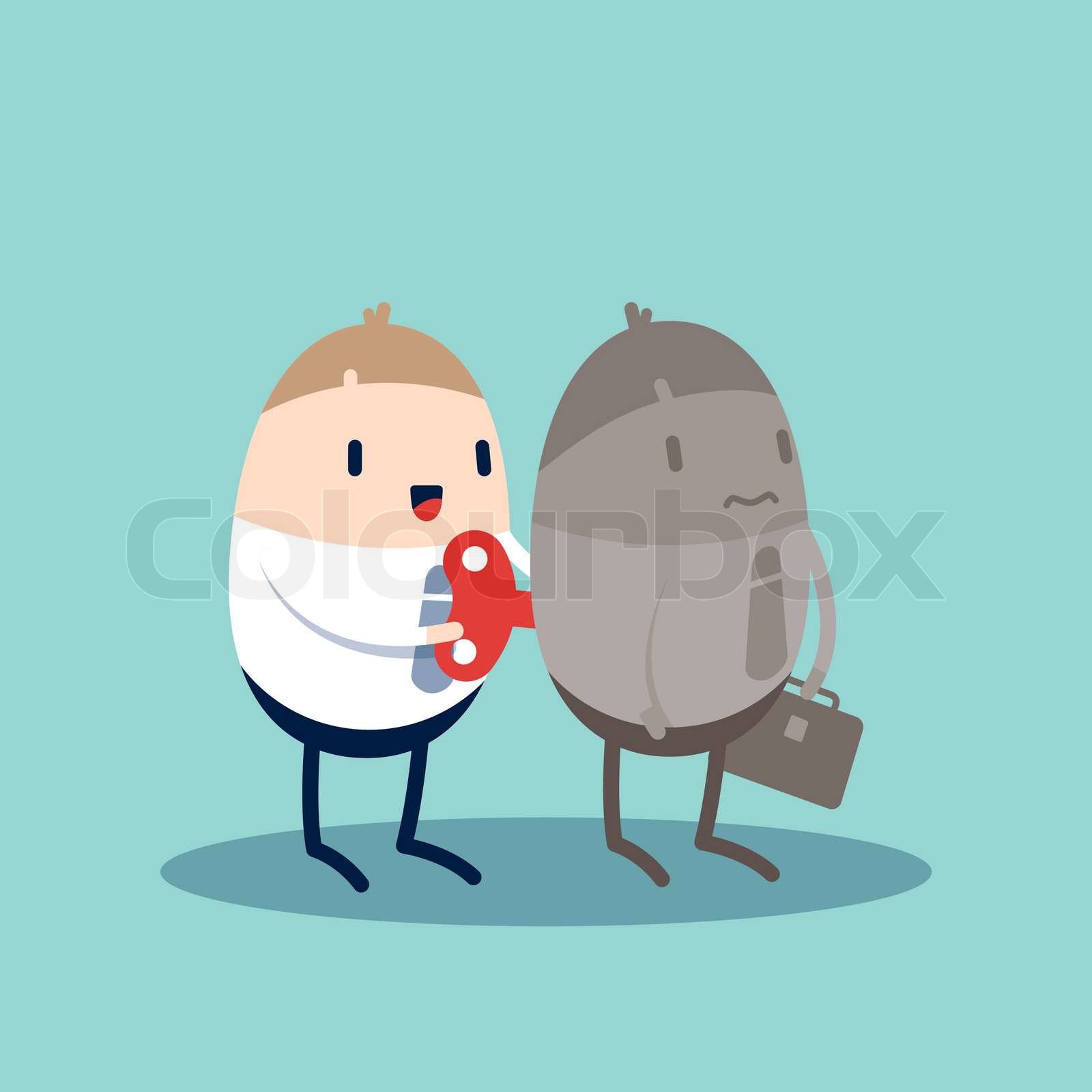 Wind-up Key cartoon Business man | Stock vector | Colourbox