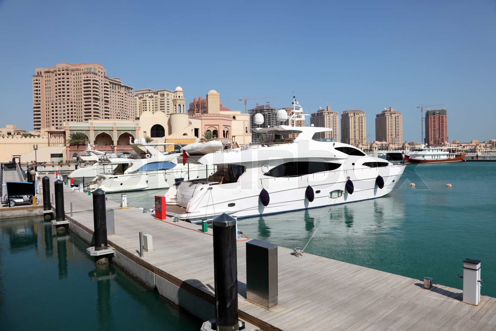 Luxury marina in Porto Arabia. Doha, Qatar, Middle East | Stock image ...