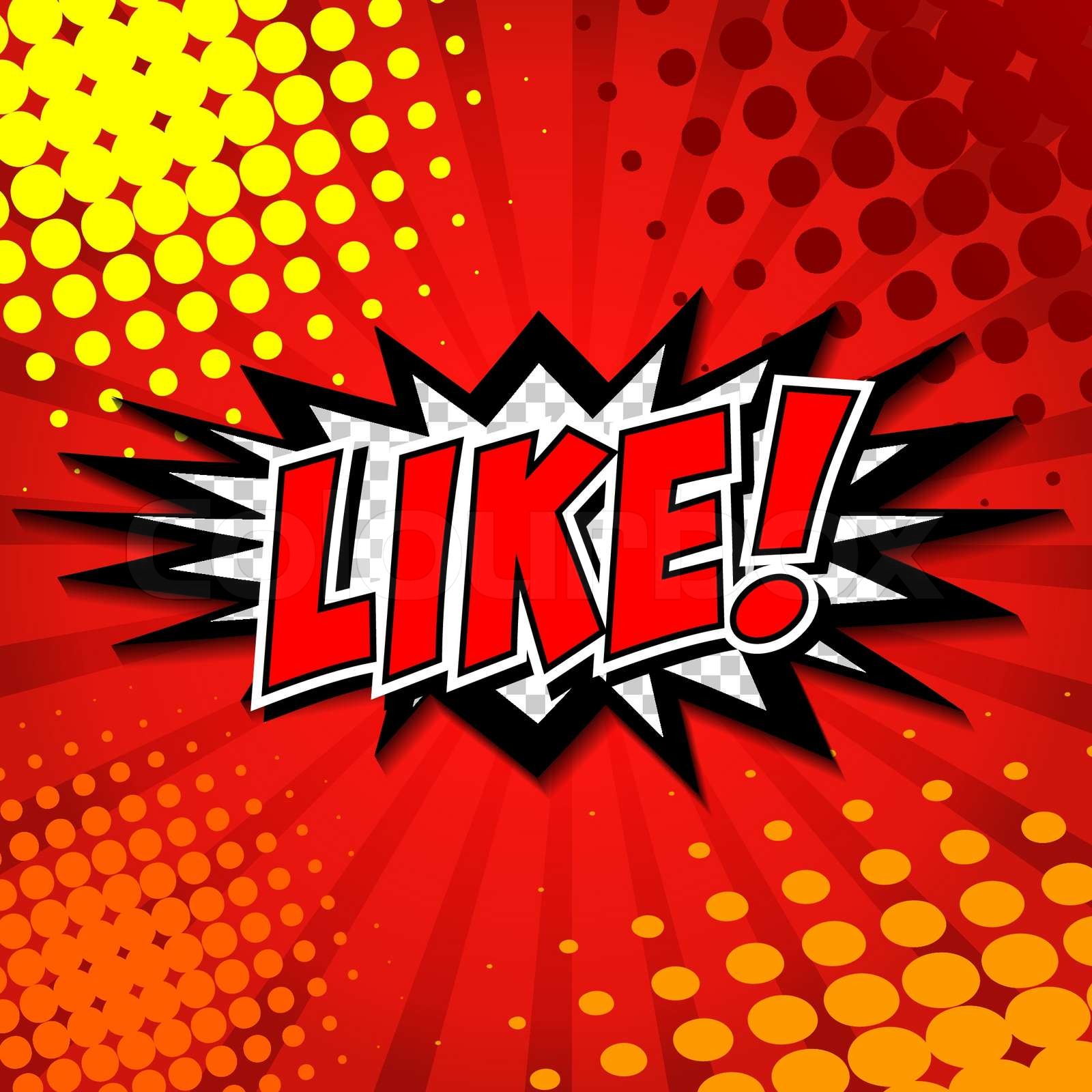 Like ! Comic Speech Bubble, Cartoon.eps | Stock vector | Colourbox