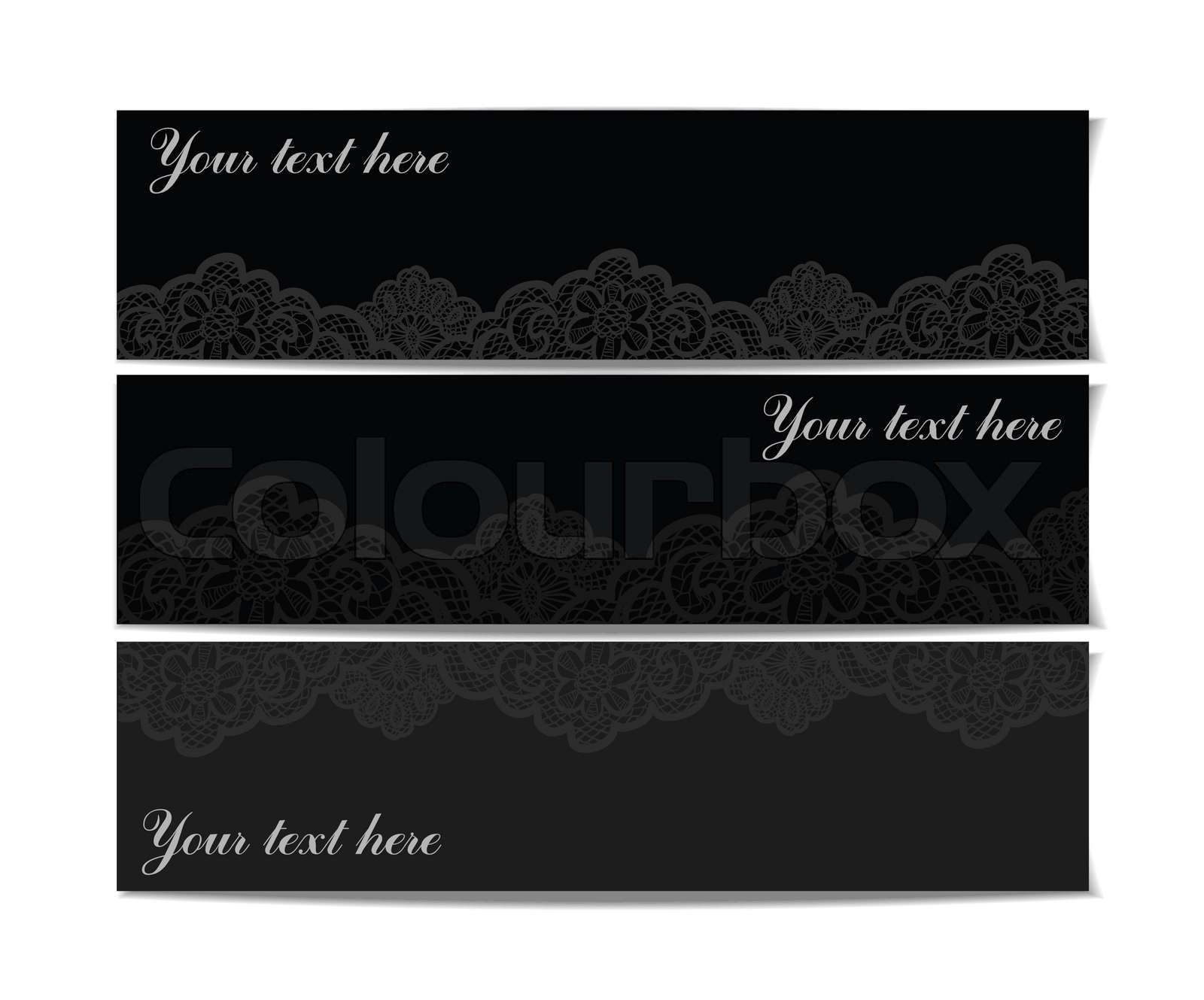 Set of black lace banners | Stock vector | Colourbox