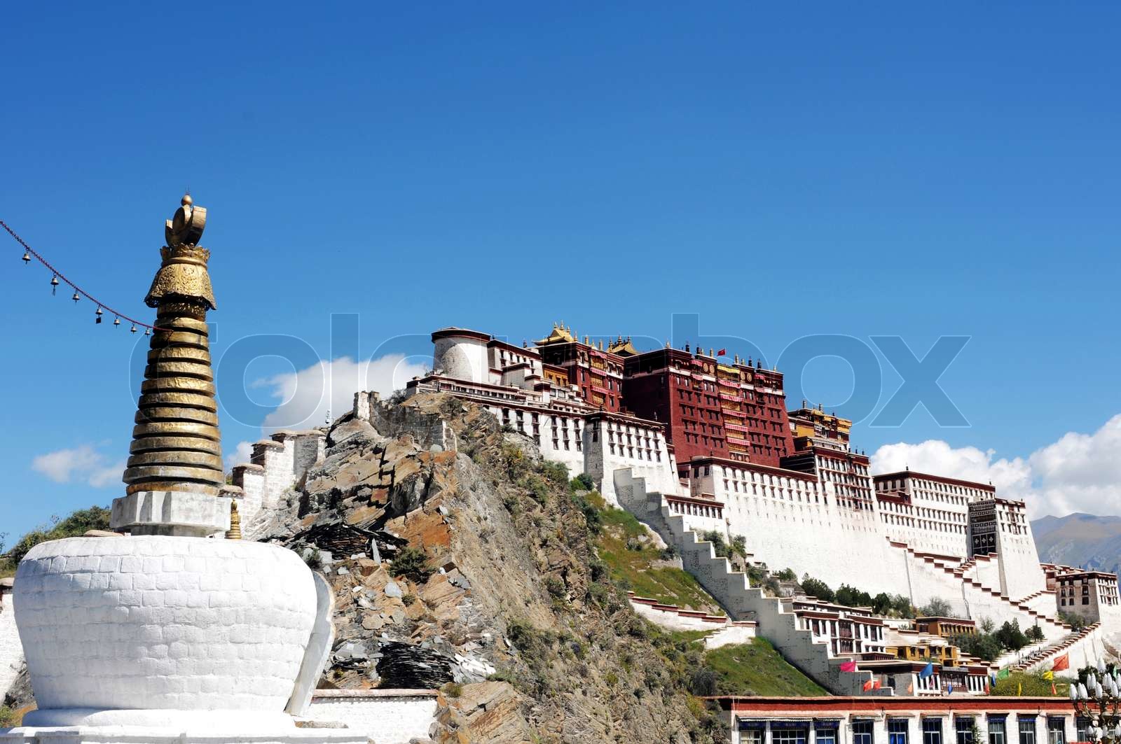 Landmark of the famous Potala Palace in Lhasa Tibet | Stock image ...