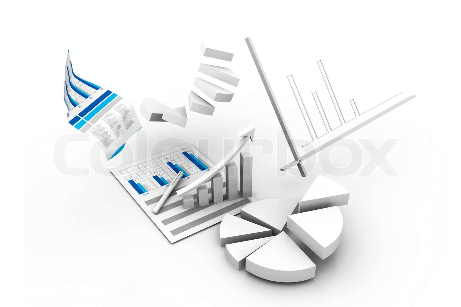 Business-Diagramm mit Wachstum Diagramm | Stock Bild | Colourbox