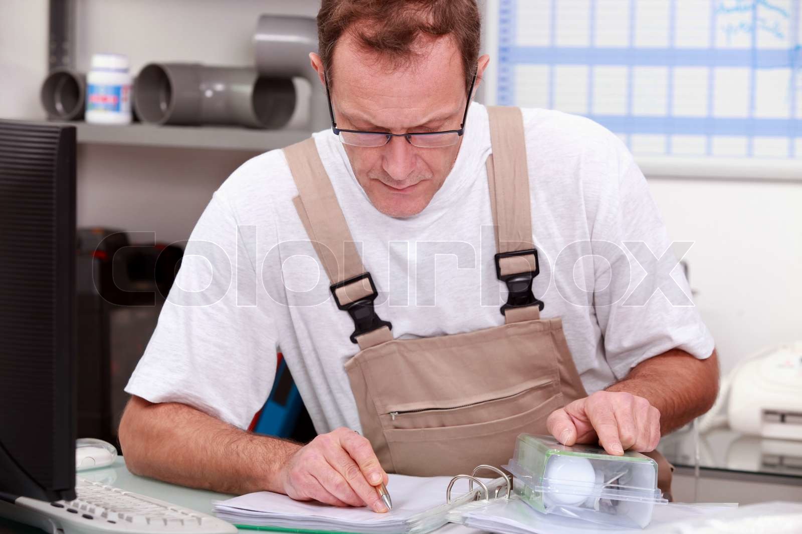 craftsman checking piece | Stock image | Colourbox