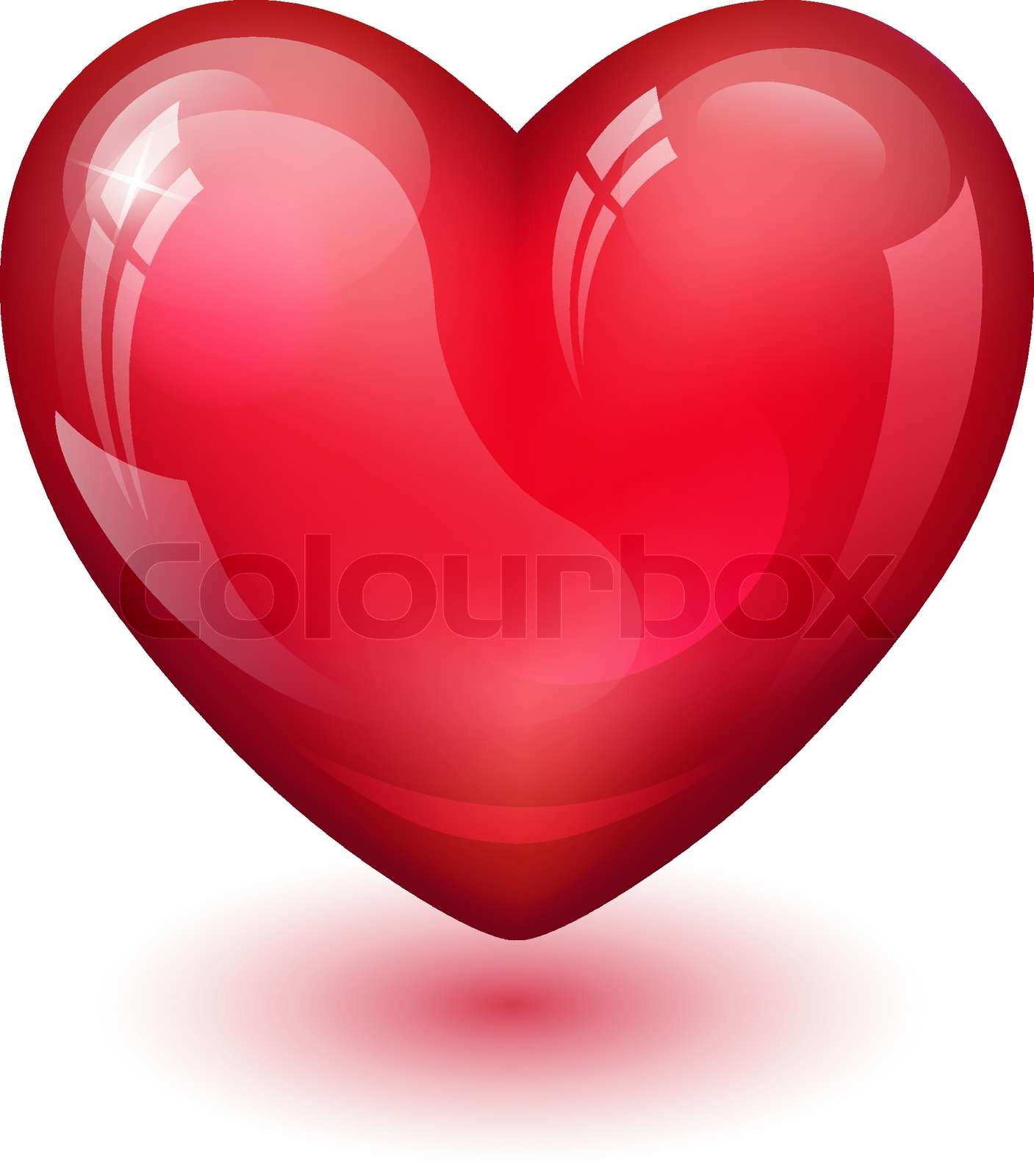 glänzend rotes Herz | Stock-Vektor | Colourbox