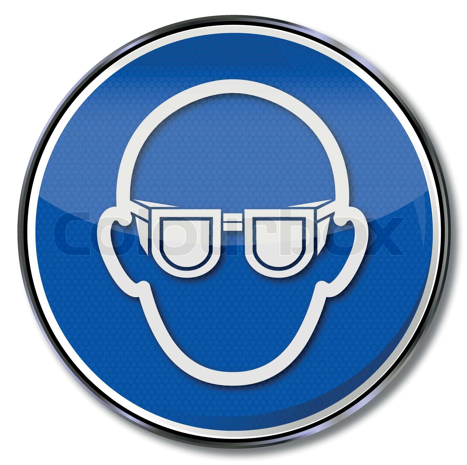 Gebotszeichen Augenschutz benutzen | Stock-Vektor | Colourbox