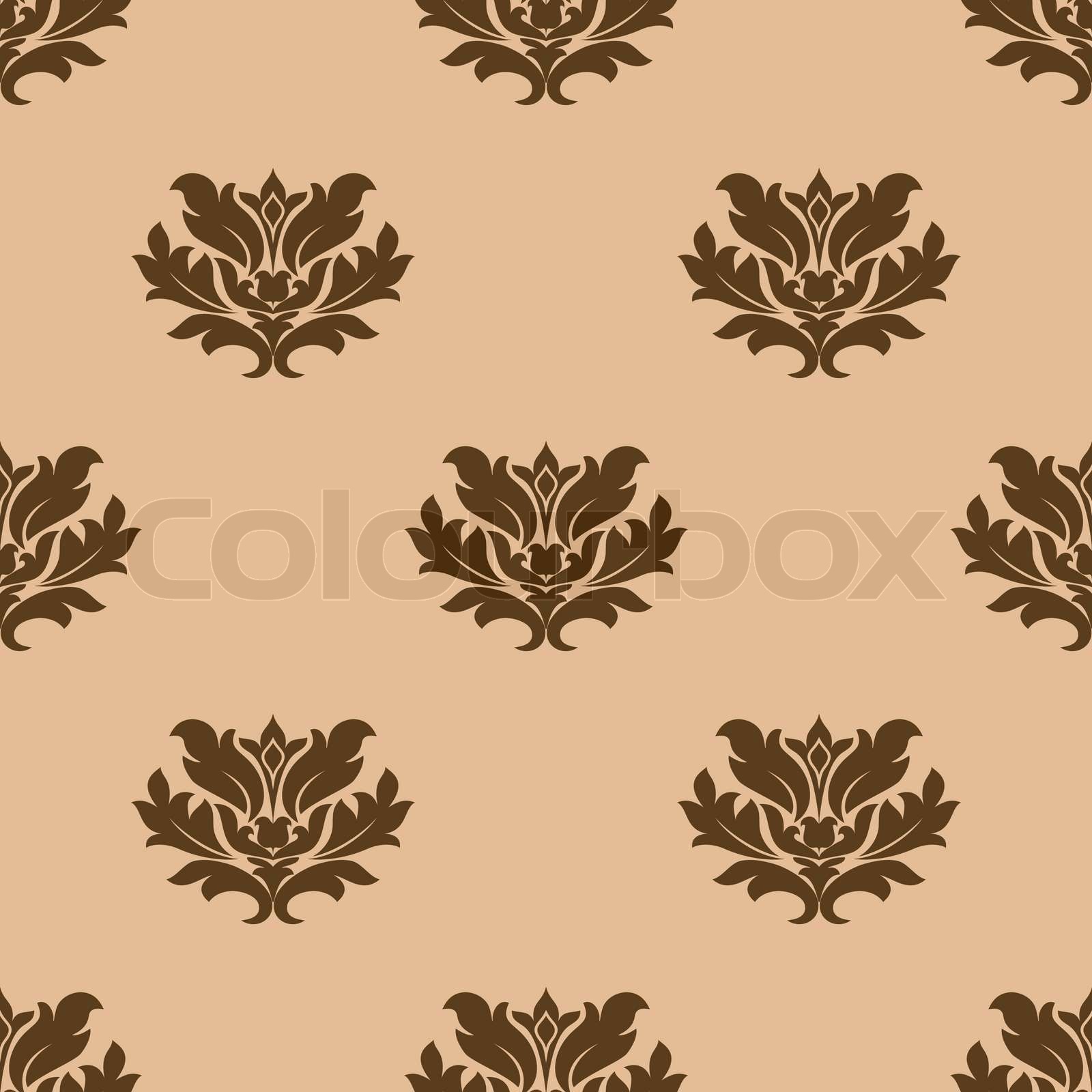 Beige floral seamless pattern | Stock vector | Colourbox